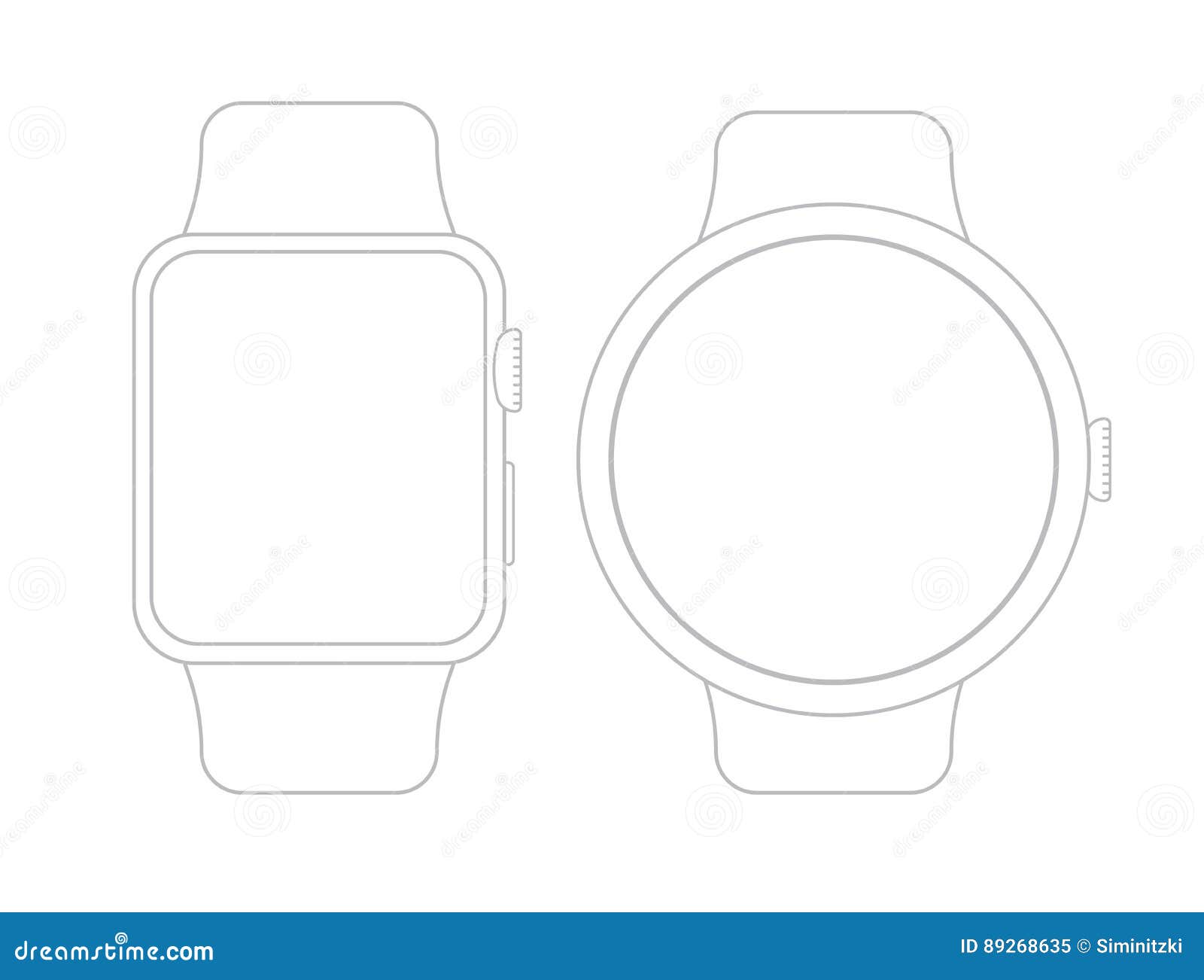 Vector Wireframe Smart Watch on White Surface. Stock Vector ...