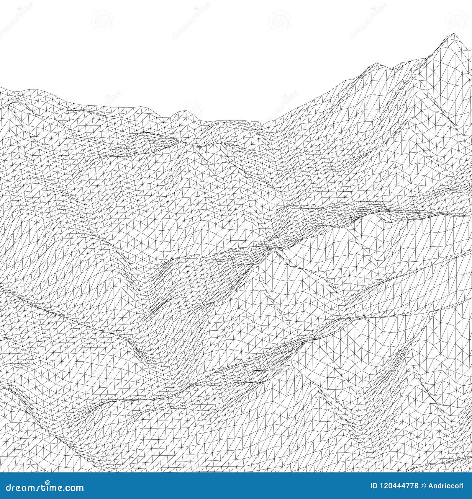 Vector wireframe surface stock vector. Illustration of technology ...