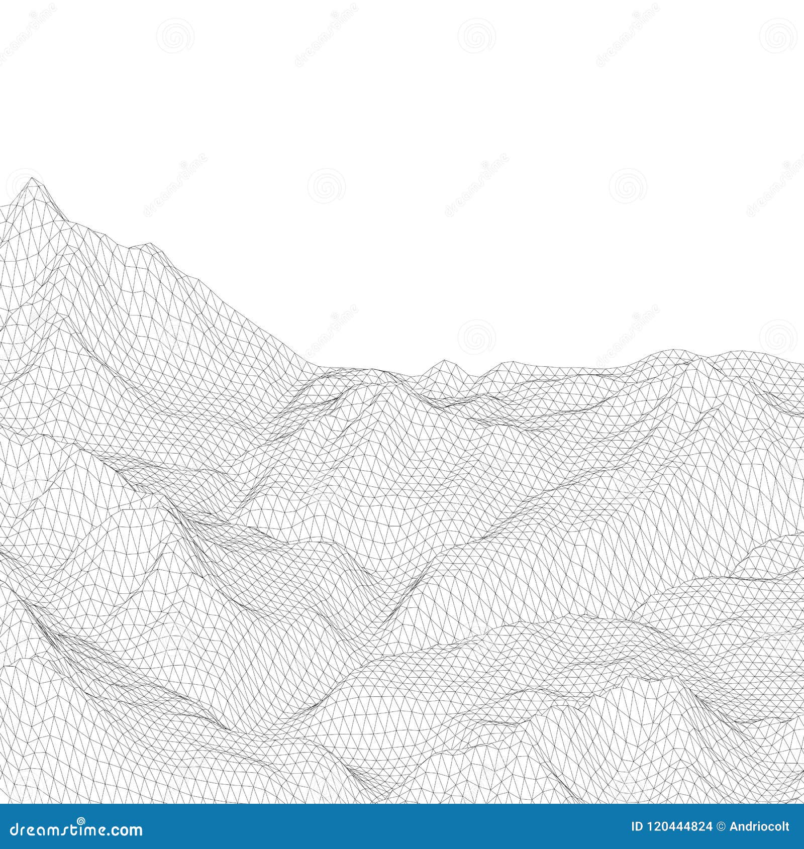 Vector wireframe surface stock vector. Illustration of computer - 120444824