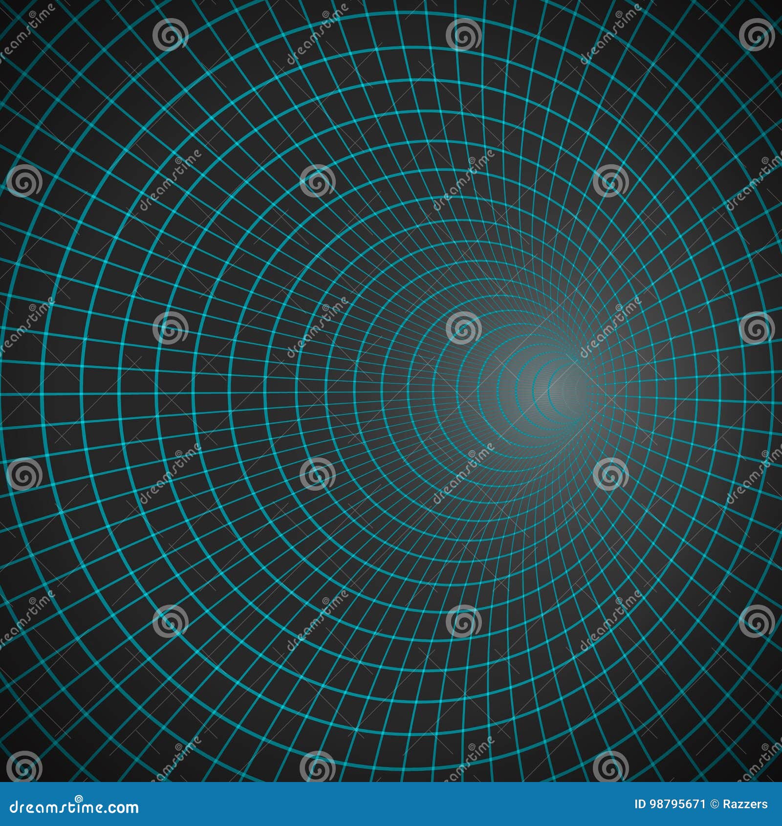 Vector Wireframe Tunnel Vortex Illusion Technology Background Stock ...