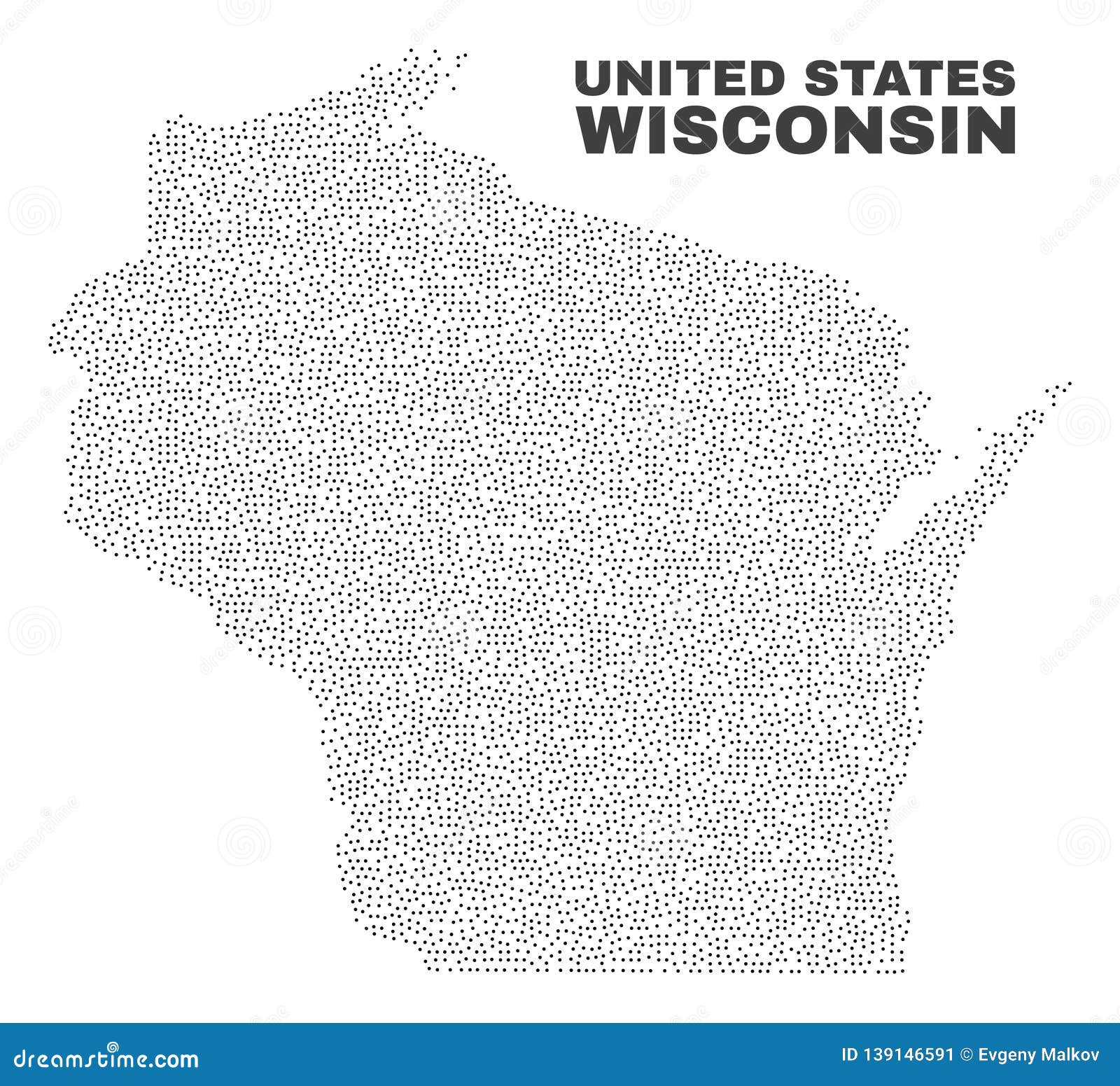 Vector Wisconsin State Map of Dots Stock Vector - Illustration of point ...