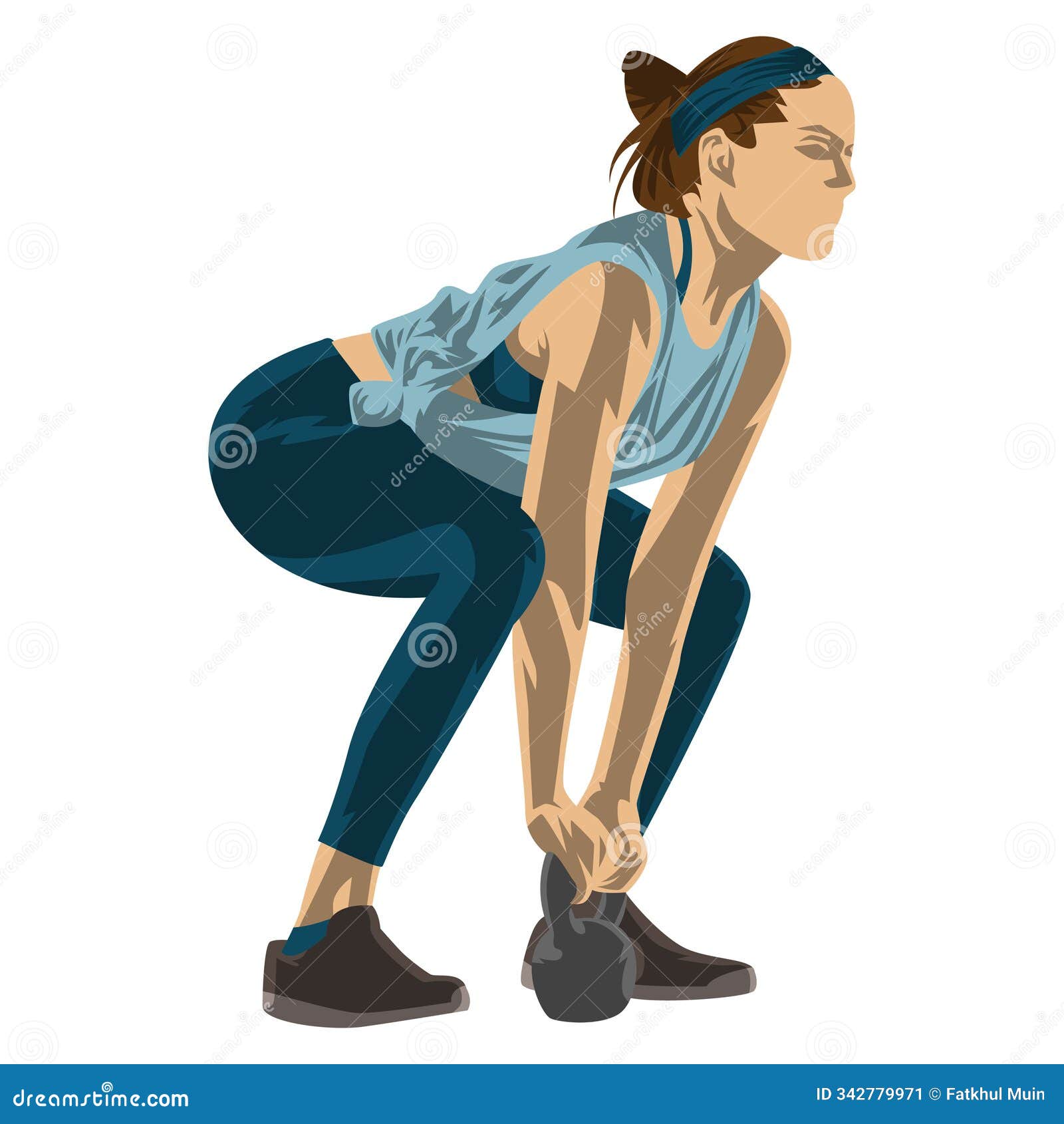 Vector of Woman Doing Weight Training Stock Illustration - Illustration ...
