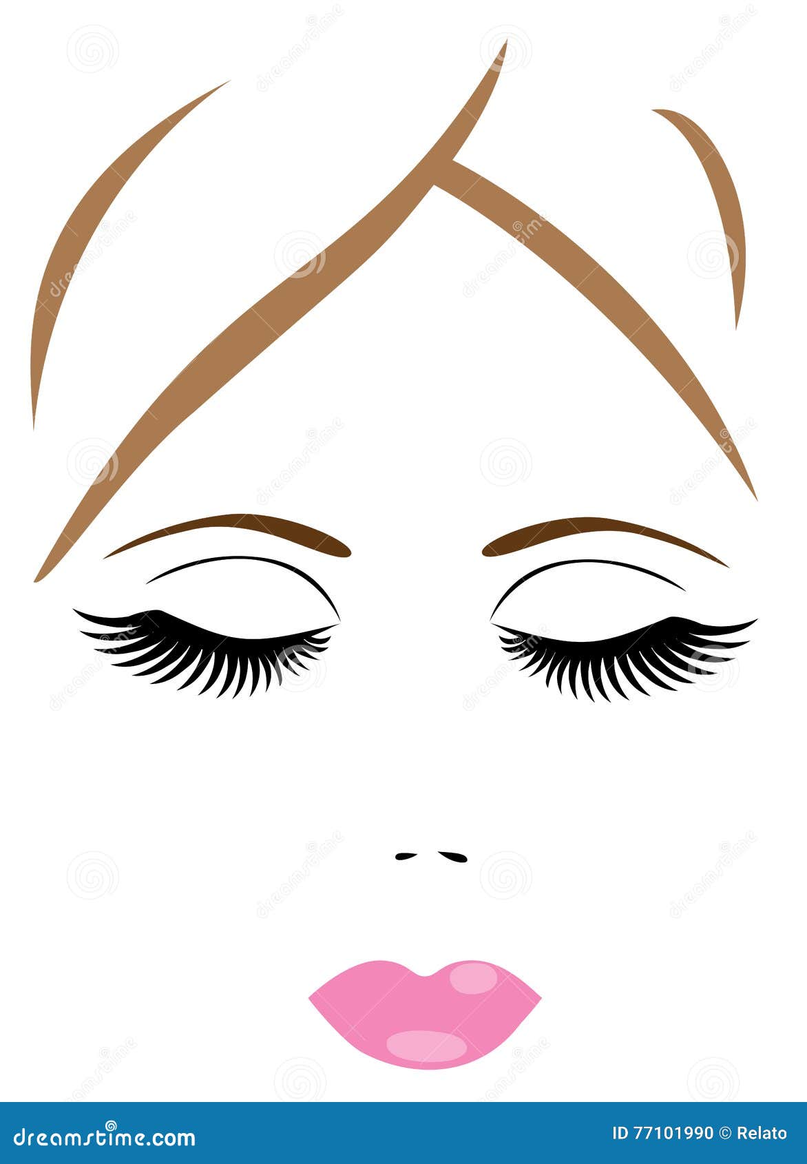 Vector Woman Face stock vector. Illustration of face - 77101990