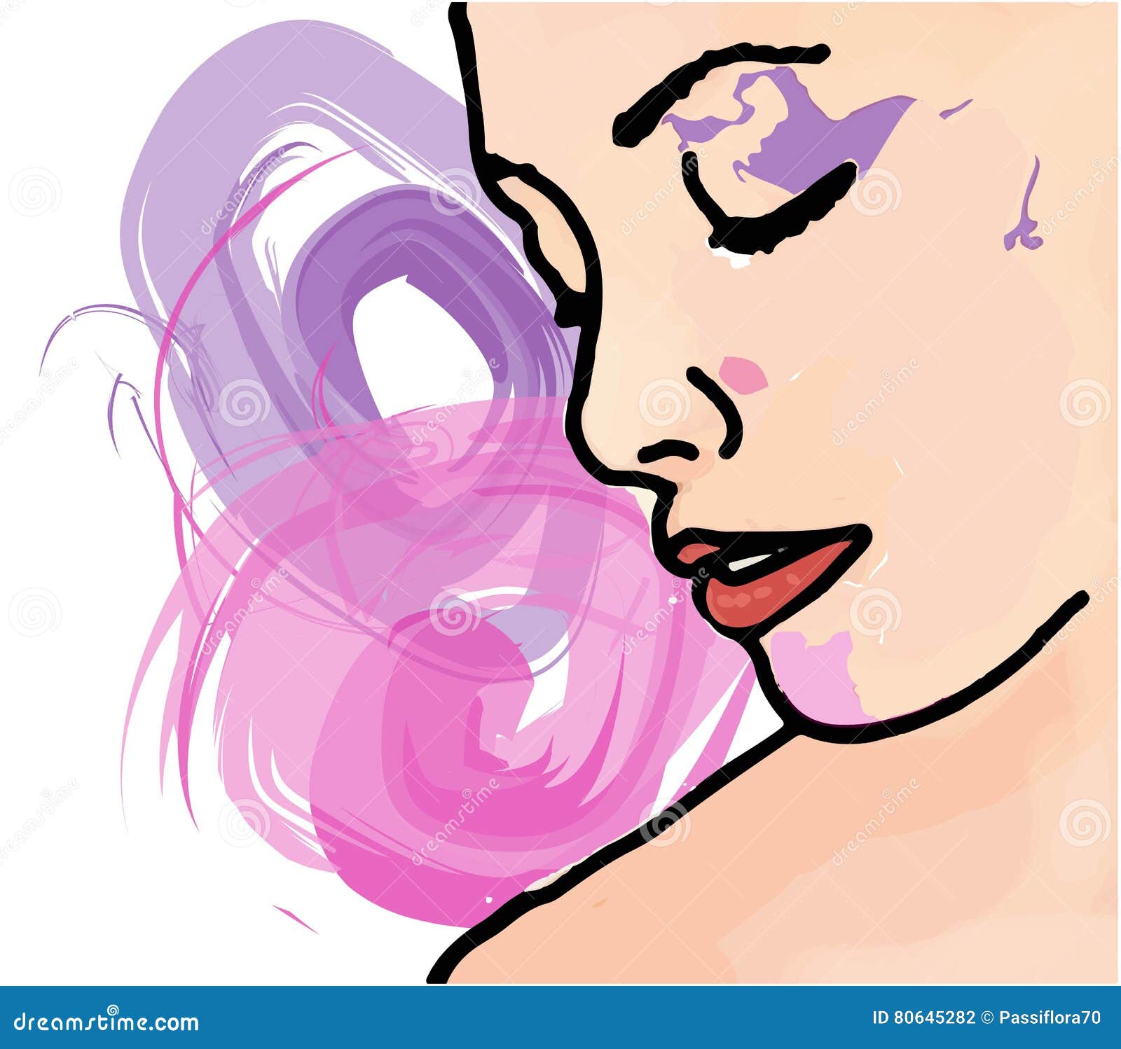 Vector woman face stock vector. Illustration of article - 80645282
