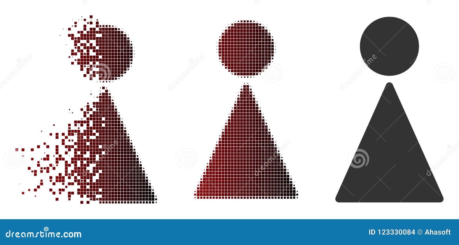 Dissipated Pixel Halftone Woman Icon Stock Vector - Illustration of ...