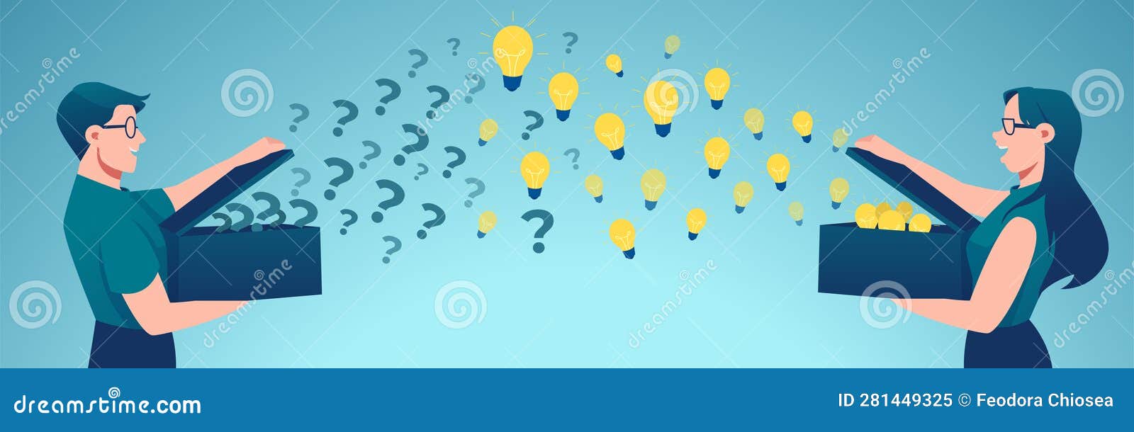 Vector of a Woman and a Man Communicating and Helping Each Other To ...