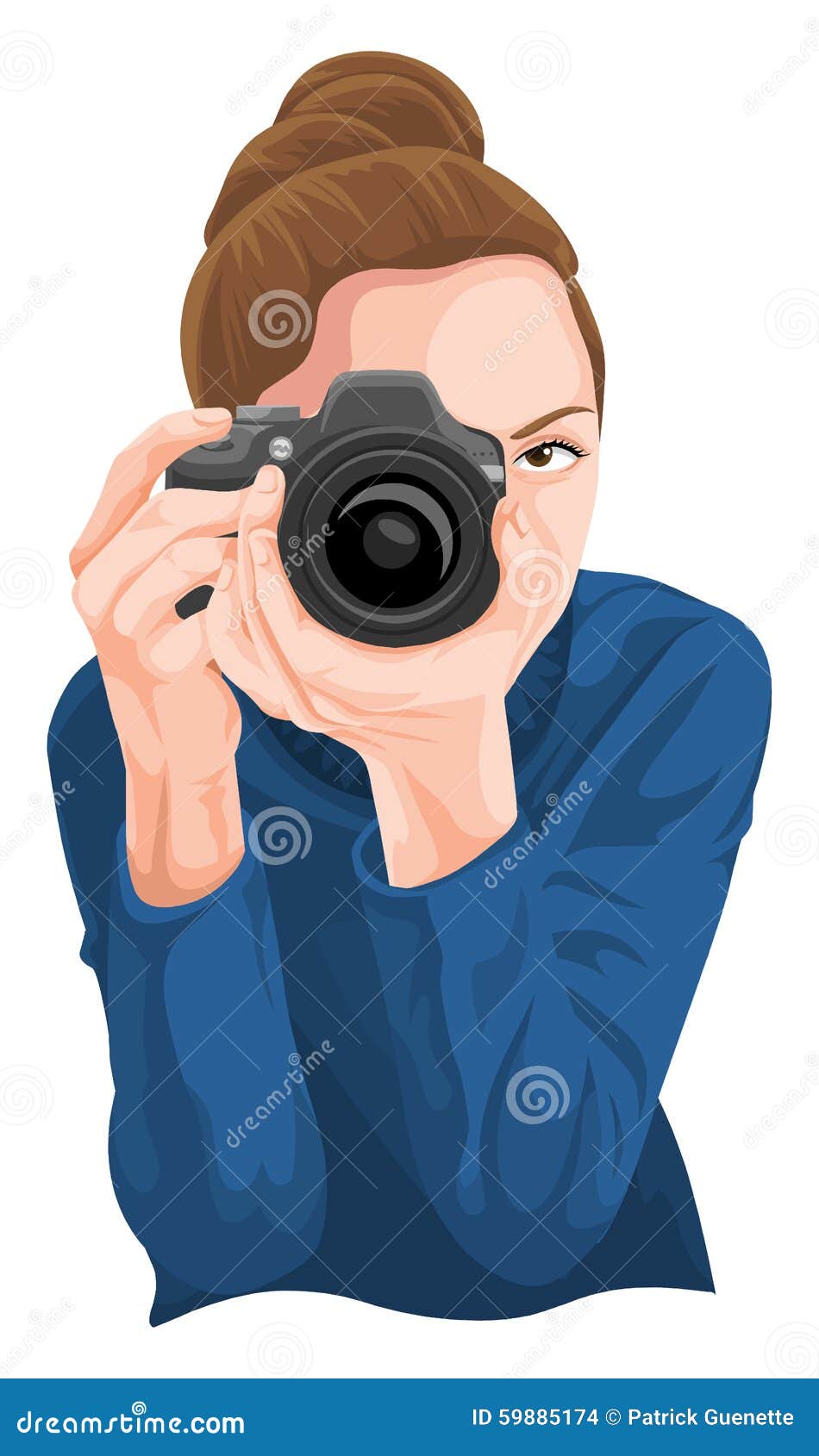 Vector of Woman Photographing with Camera. Stock Vector - Illustration ...