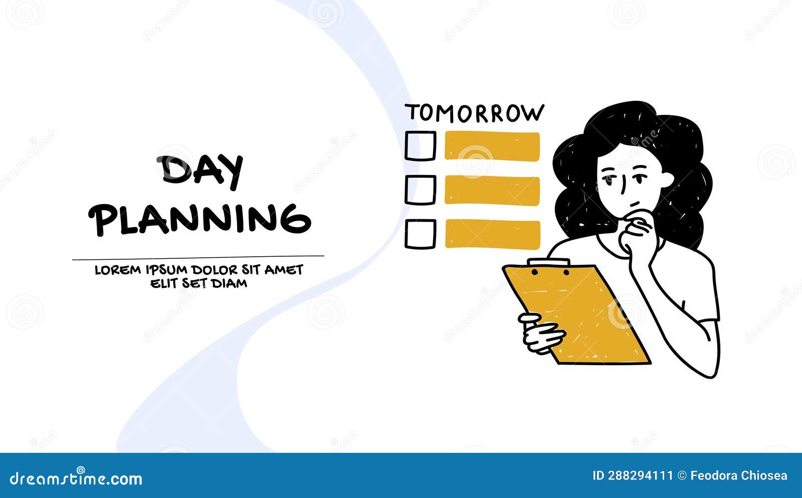 Vector of a Woman Planning Her Day Stock Illustration - Illustration of ...