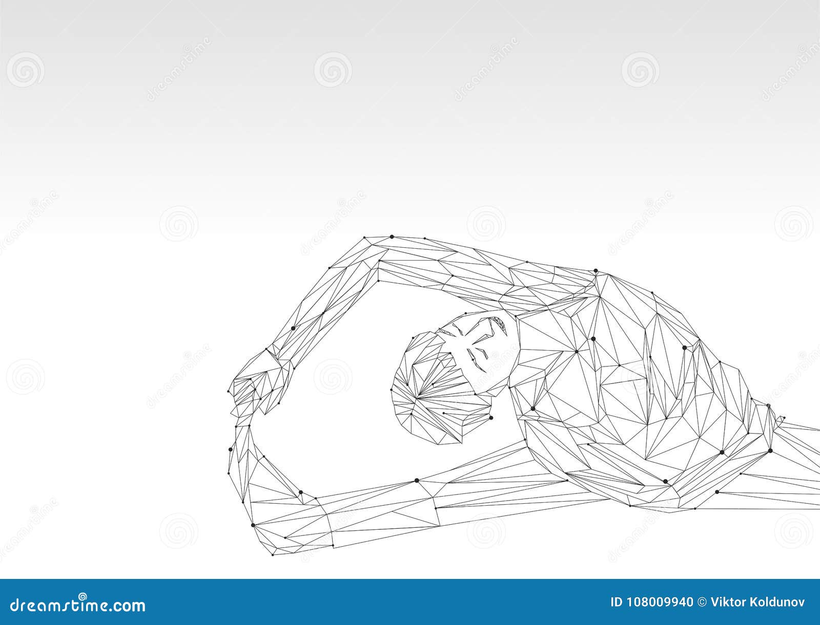 Vector of Woman Practicing Yoga Asana Made from Polygon and Dots ...