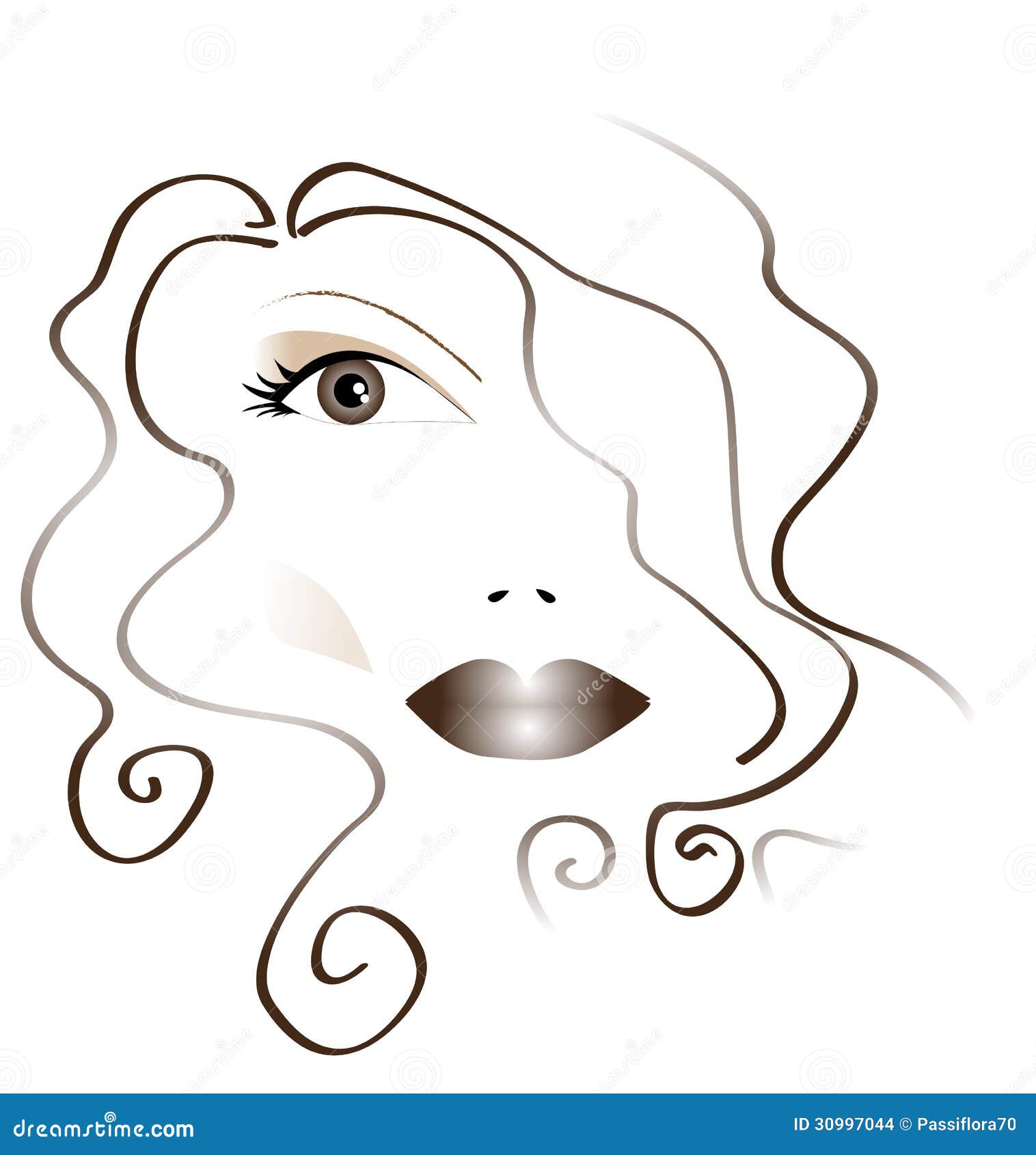 Vector woman's face stock vector. Image of graphics, portrait - 30997044