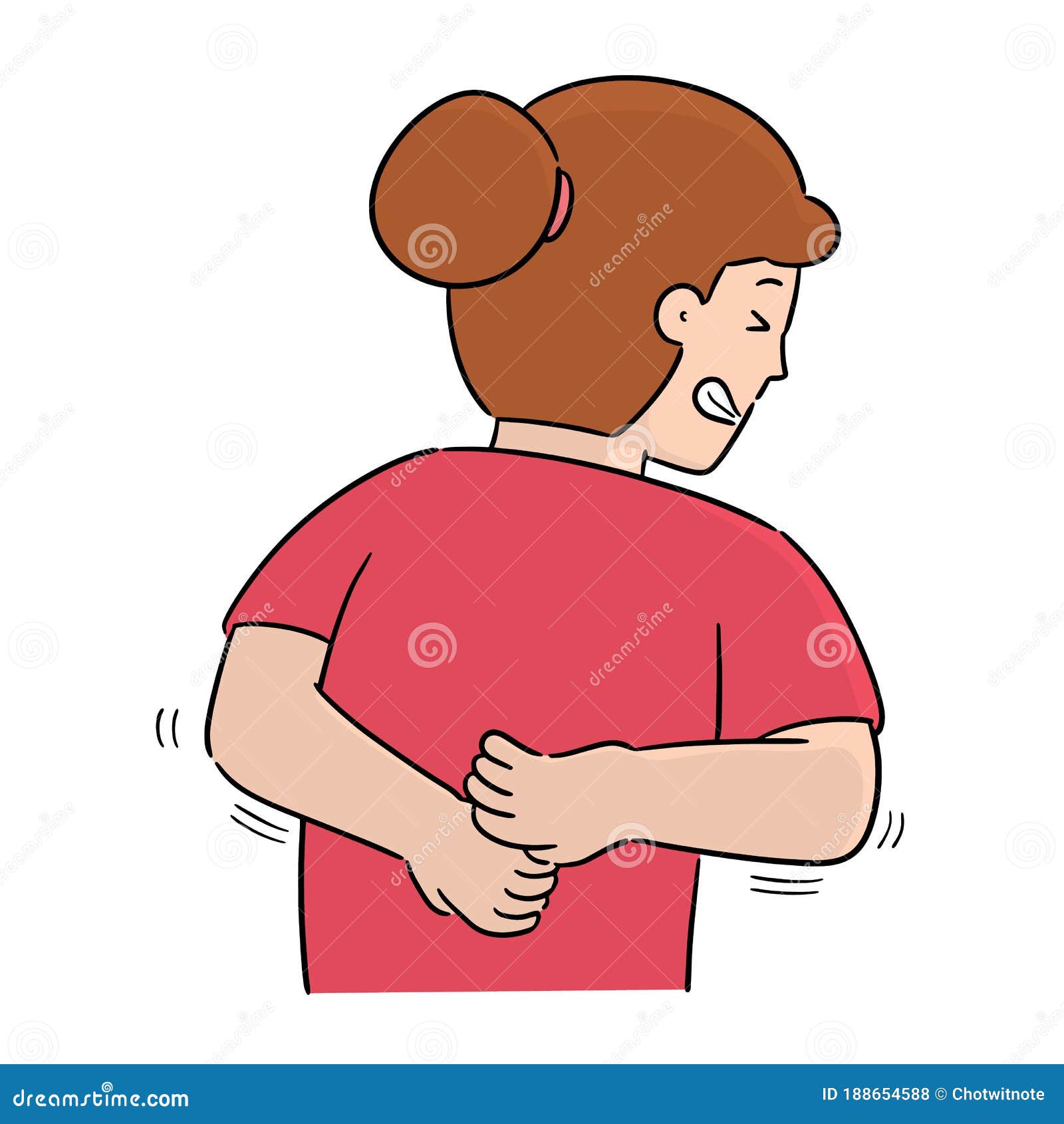 Vector of Woman Scratching Back Stock Vector - Illustration of drawn ...