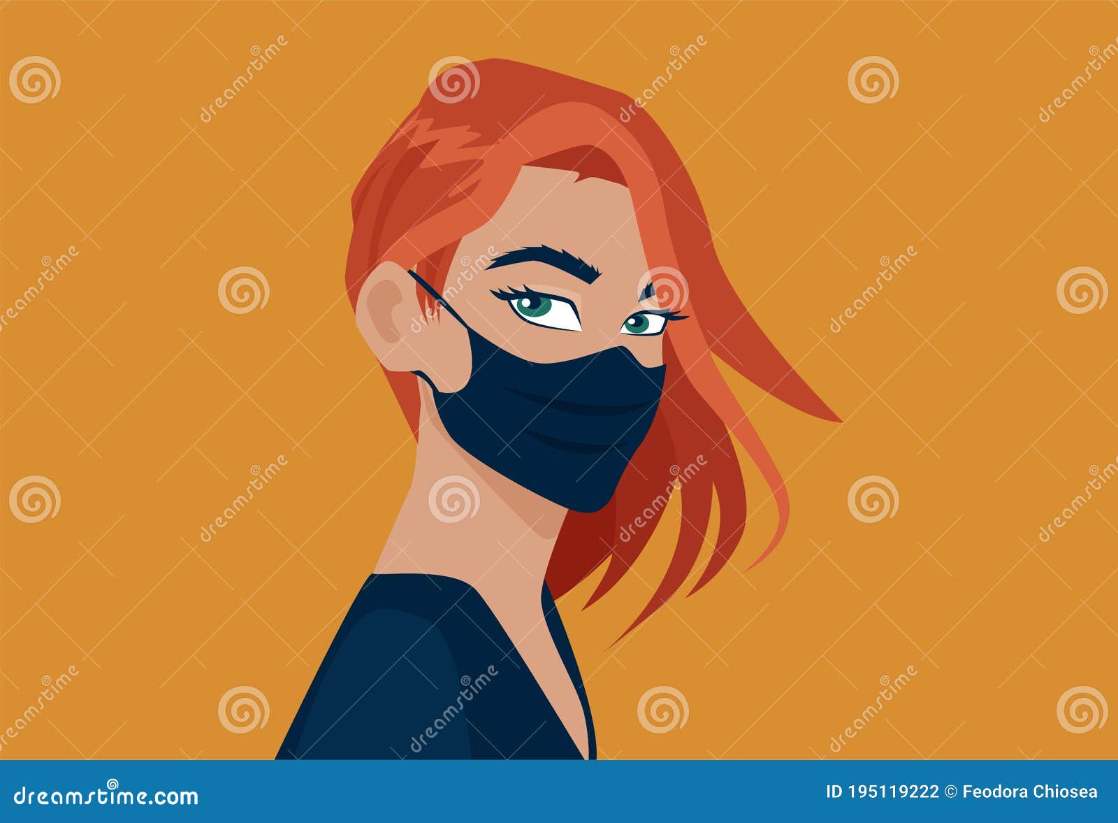Vector of a Woman Wearing a Face Mask Stock Vector - Illustration of ...