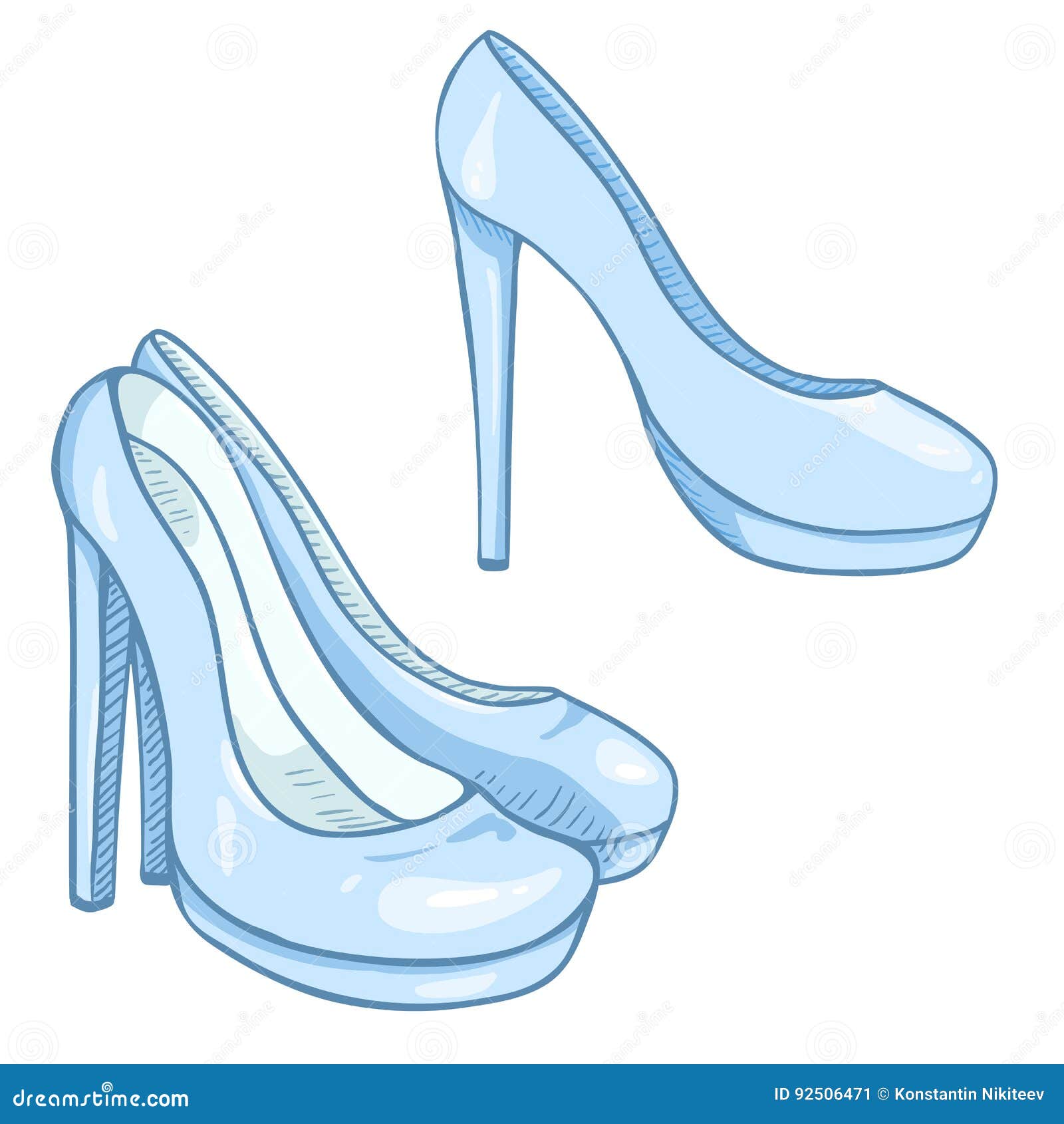Vector Women White Highheels Shoes Stock Vector - Illustration of ...