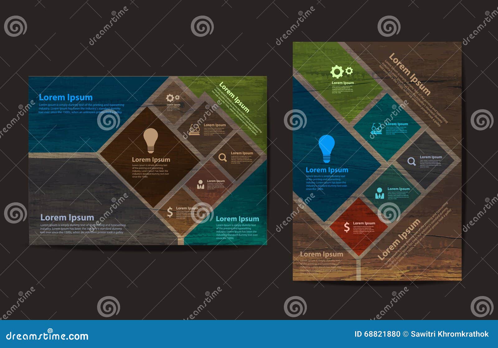 Vector Wood Business Brochure Flyer Design Layout Template Stock Vector ...