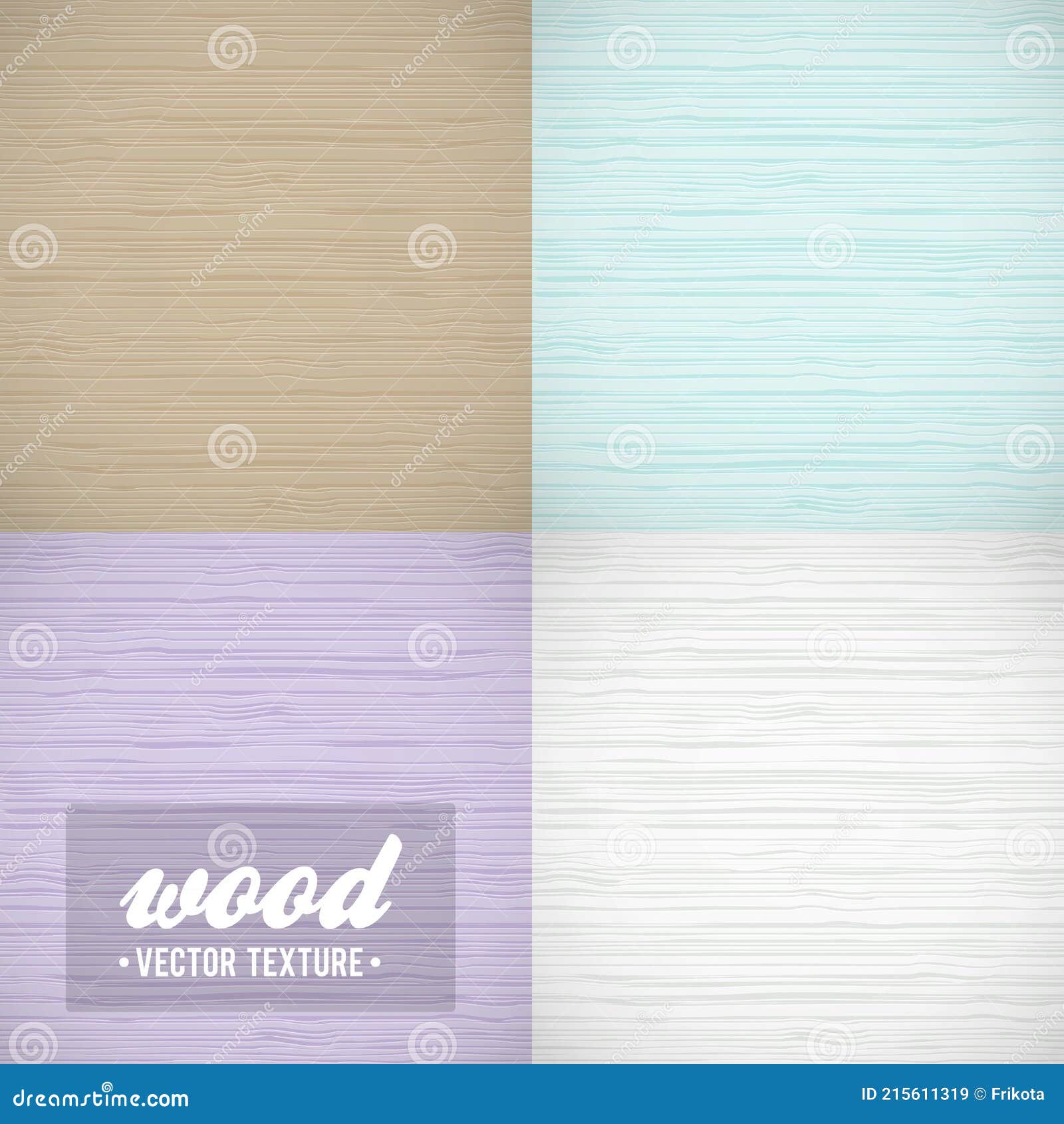 Vector Wood Texture Set. Several Colors. Vector Illustration, Flat ...