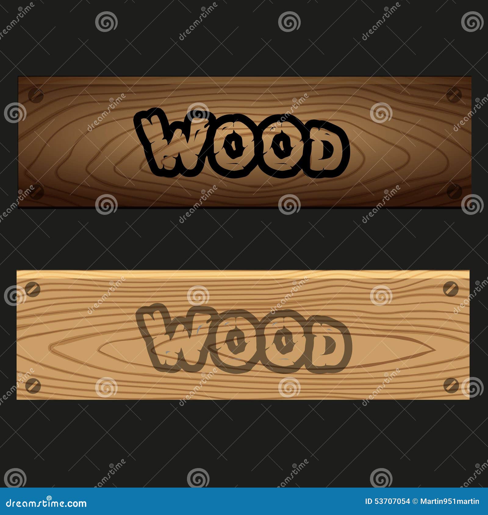 Wooden Banners. Rustic Signboards, Vintage Textured Blank Boards ...