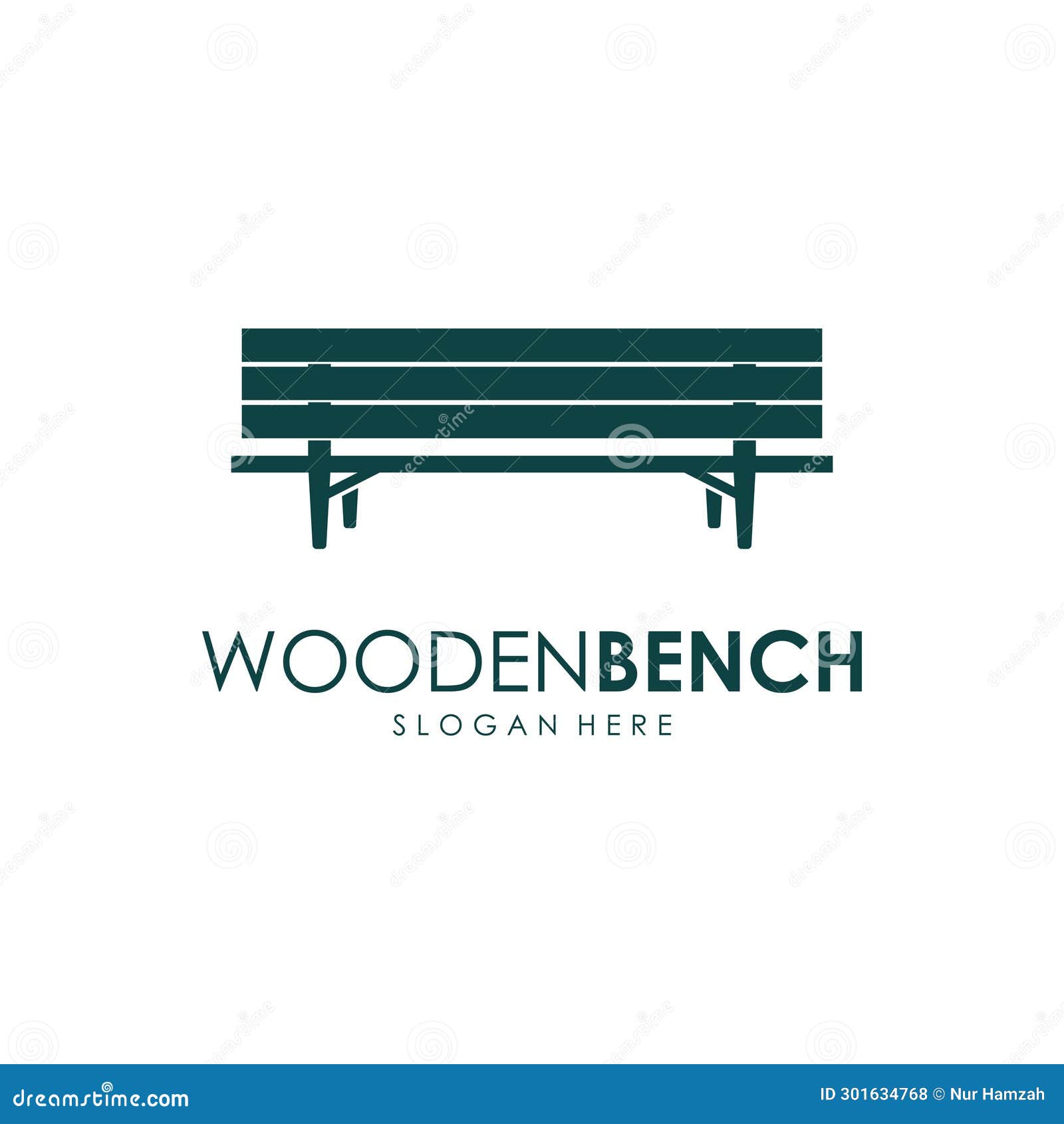 Vector Wooden Bench Logo Template Stock Vector - Illustration of bench ...