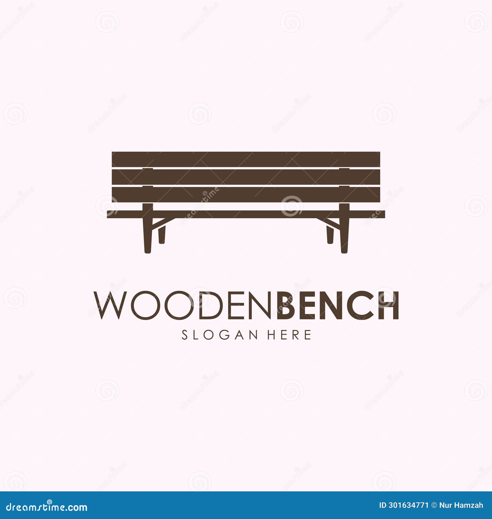 Vector Wooden Bench Logo Template Stock Vector - Illustration of white ...
