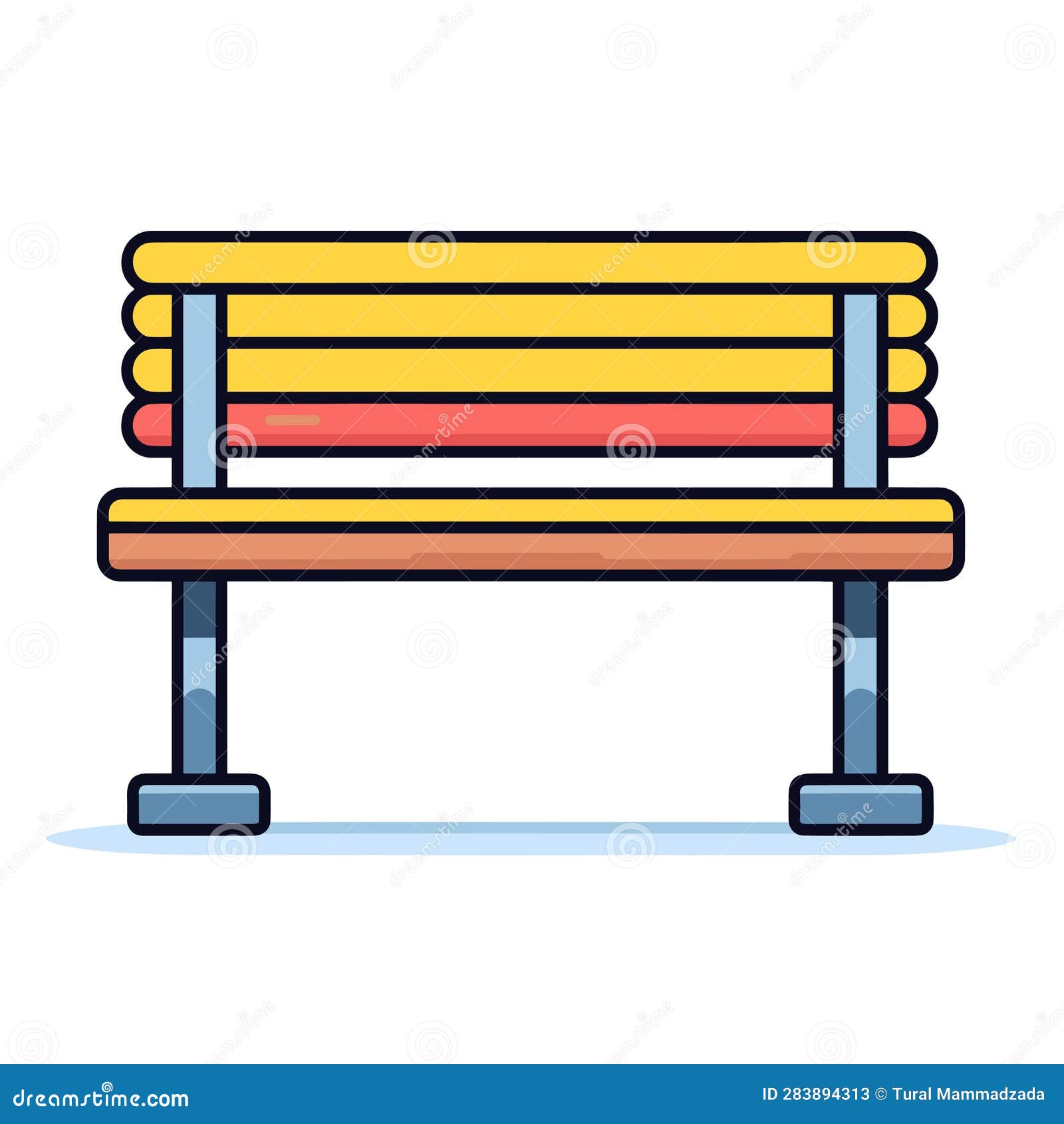 Vector of a Wooden Bench with a Simple and Minimalist Design Stock ...