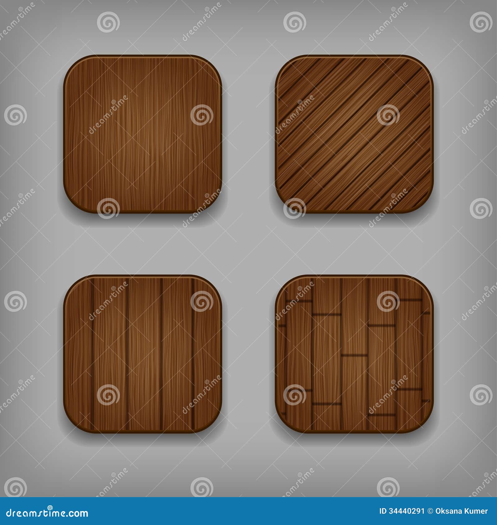 Vector wooden buttons set stock vector. Illustration of brown - 34440291