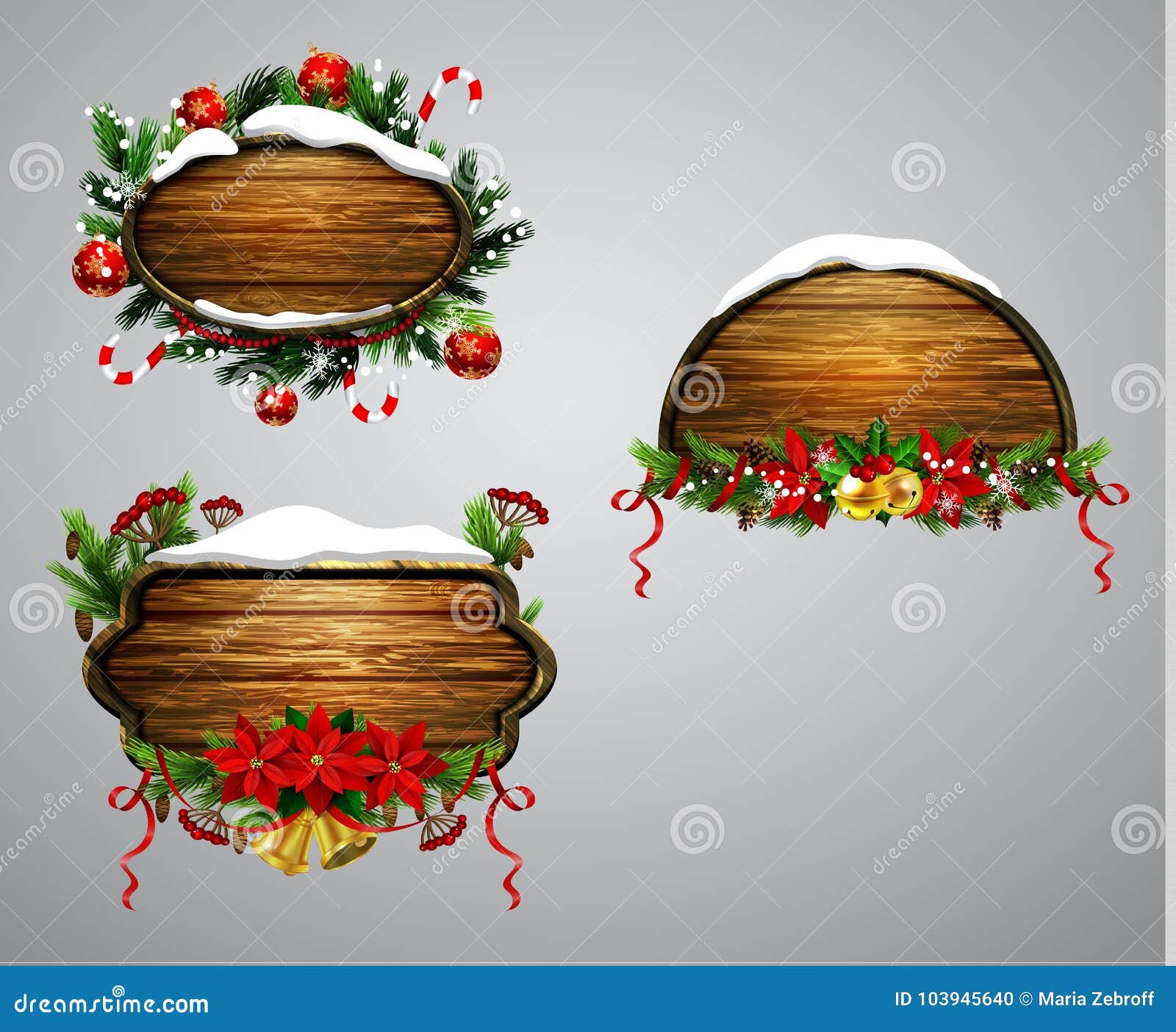 Vector Wooden Christmas Board Stock Vector - Illustration of cane ...