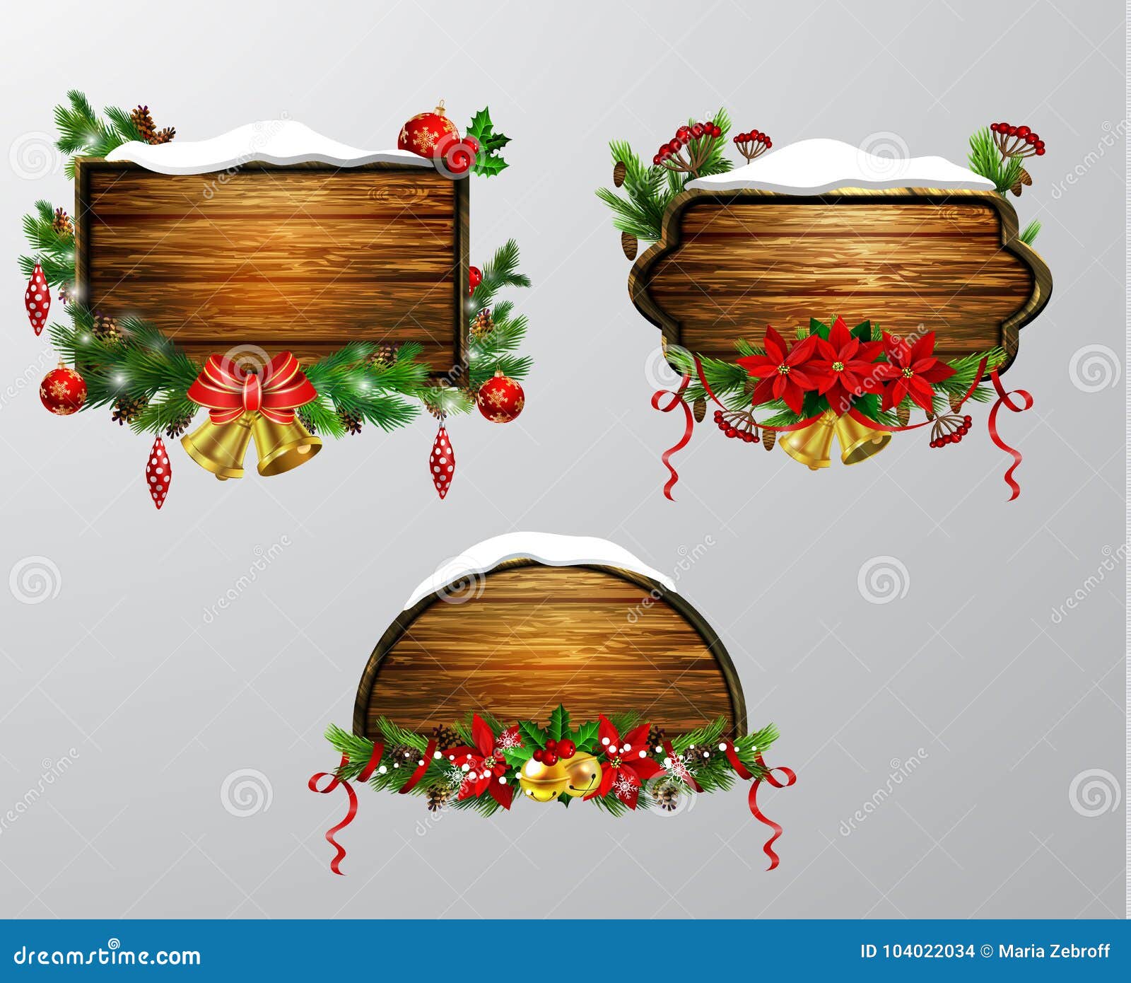 Vector Wooden Christmas Board Stock Vector - Illustration of happy ...