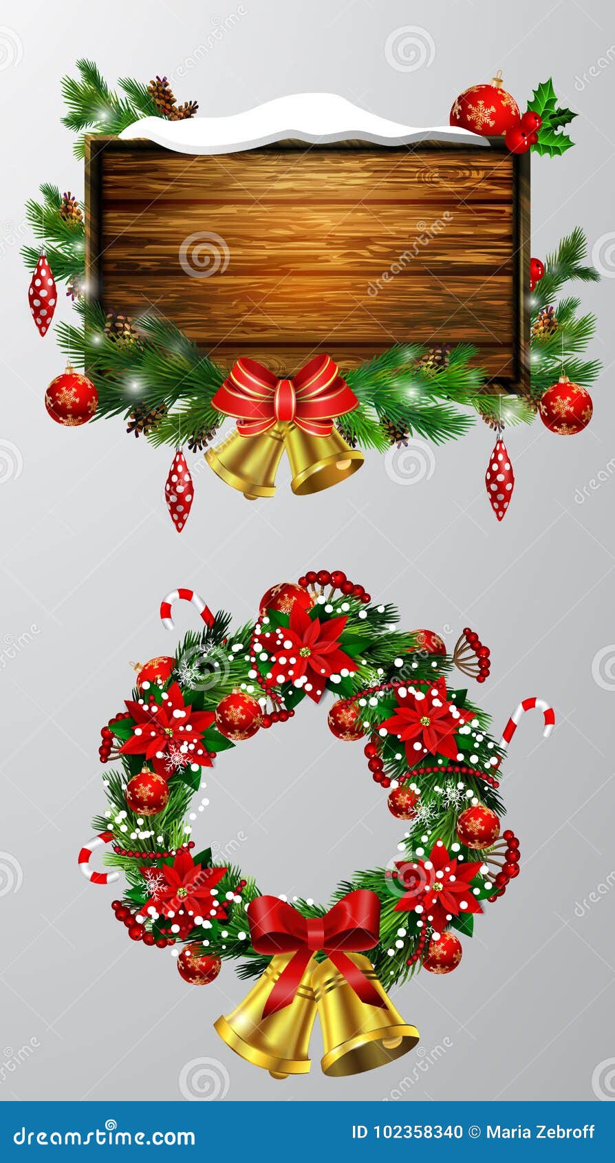 Vector Wooden Christmas Board Stock Vector - Illustration of card ...