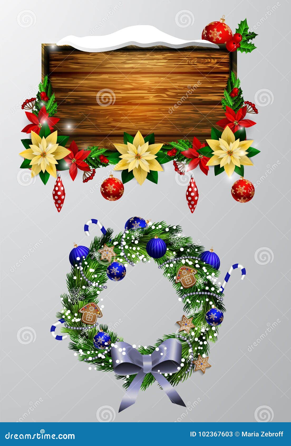 Vector Wooden Christmas Board Stock Vector - Illustration of message ...