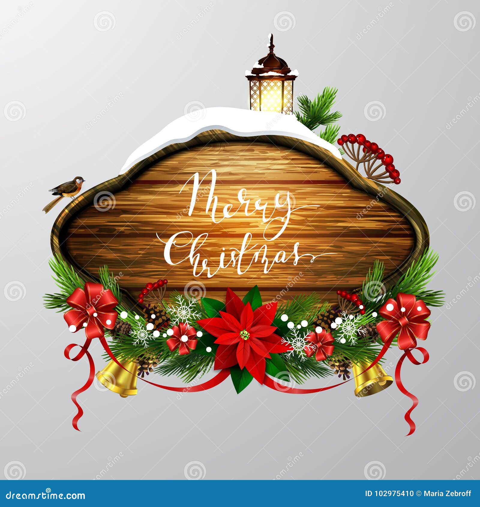 Vector Wooden Christmas Board Stock Vector - Illustration of magic ...