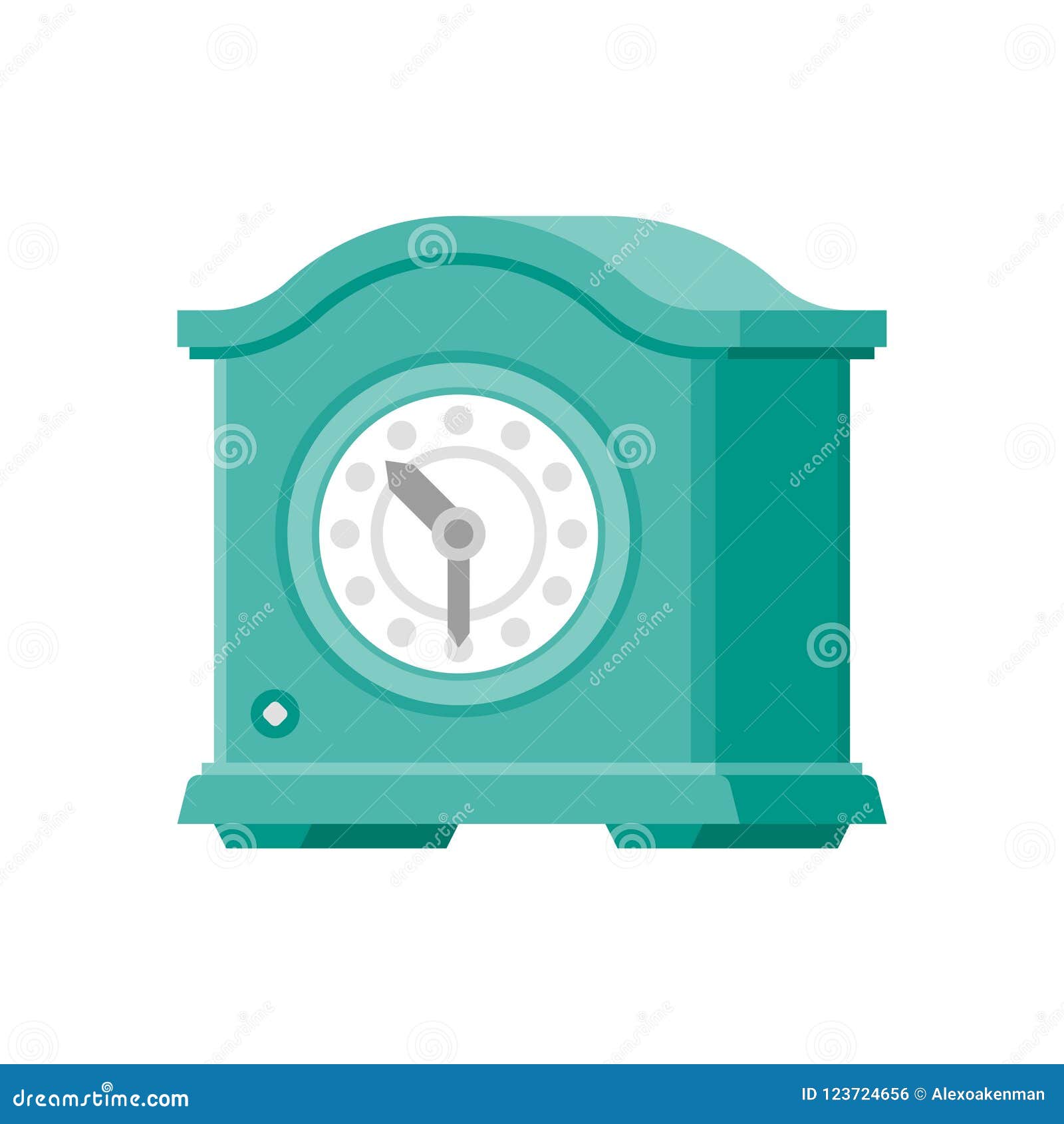 Vector Wooden Clock Case in Half Isometric Flat Style Stock Vector ...