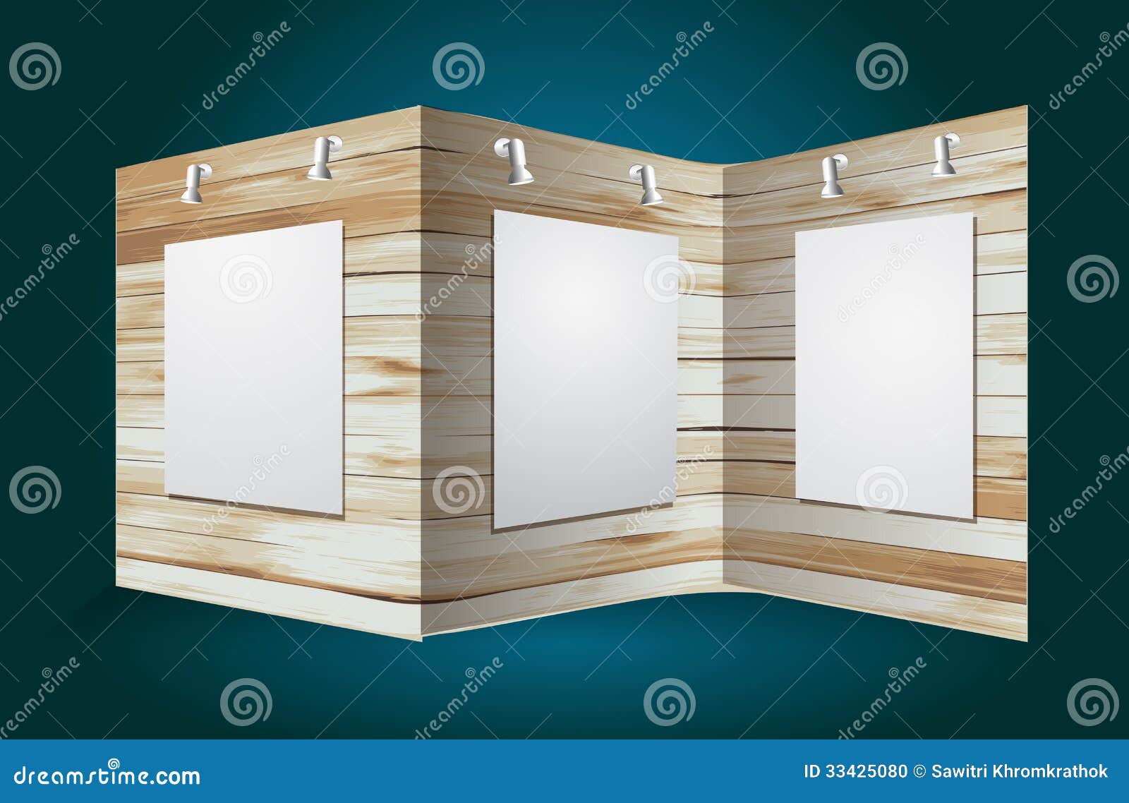 Vector Wooden Exhibition Stand Stock Vector - Illustration of ...