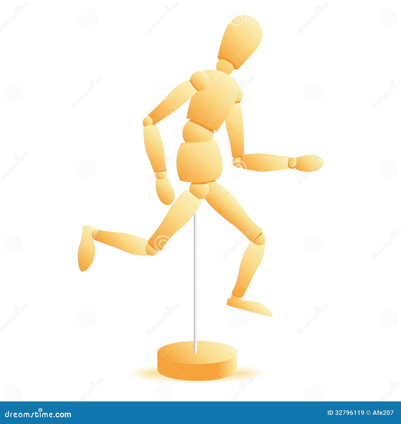 Vector wooden figure run stock vector. Illustration of figure - 32796119