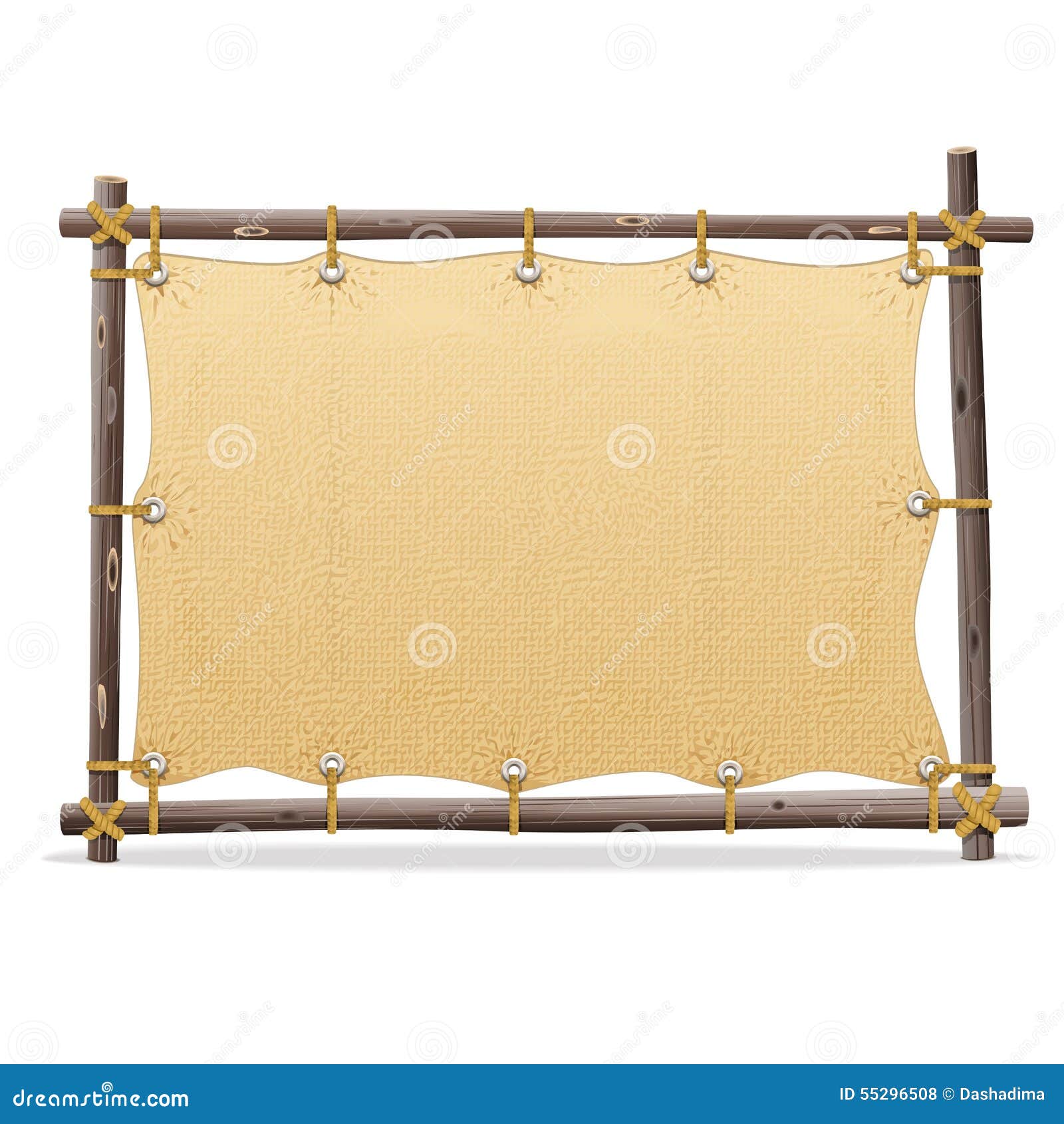 Wooden Frame Of Tree Triangle-shaped And Semi-circle Logs Isolated On ...