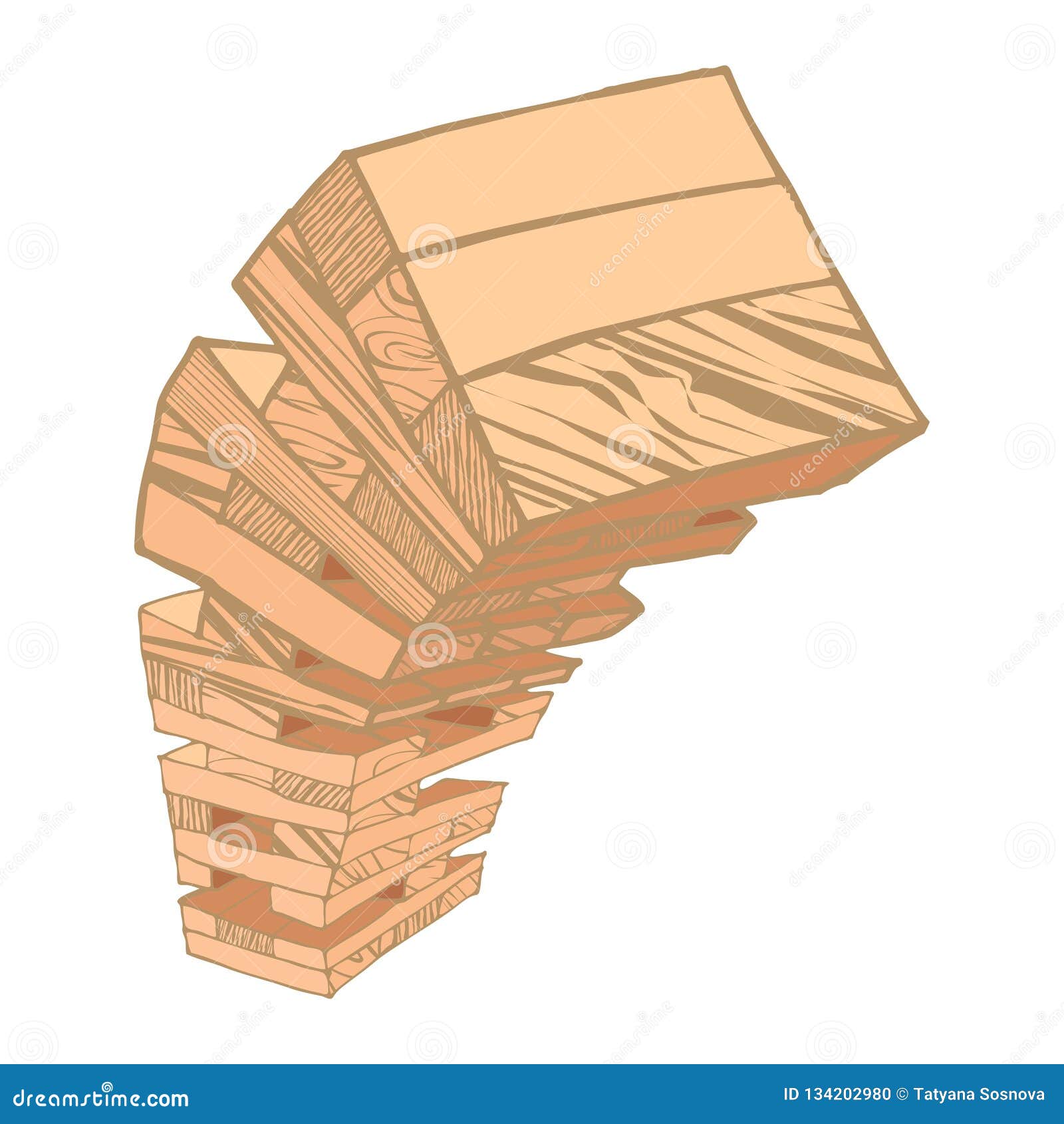 Vector Wooden Game Tower Swinging Stock Vector - Illustration of tower ...