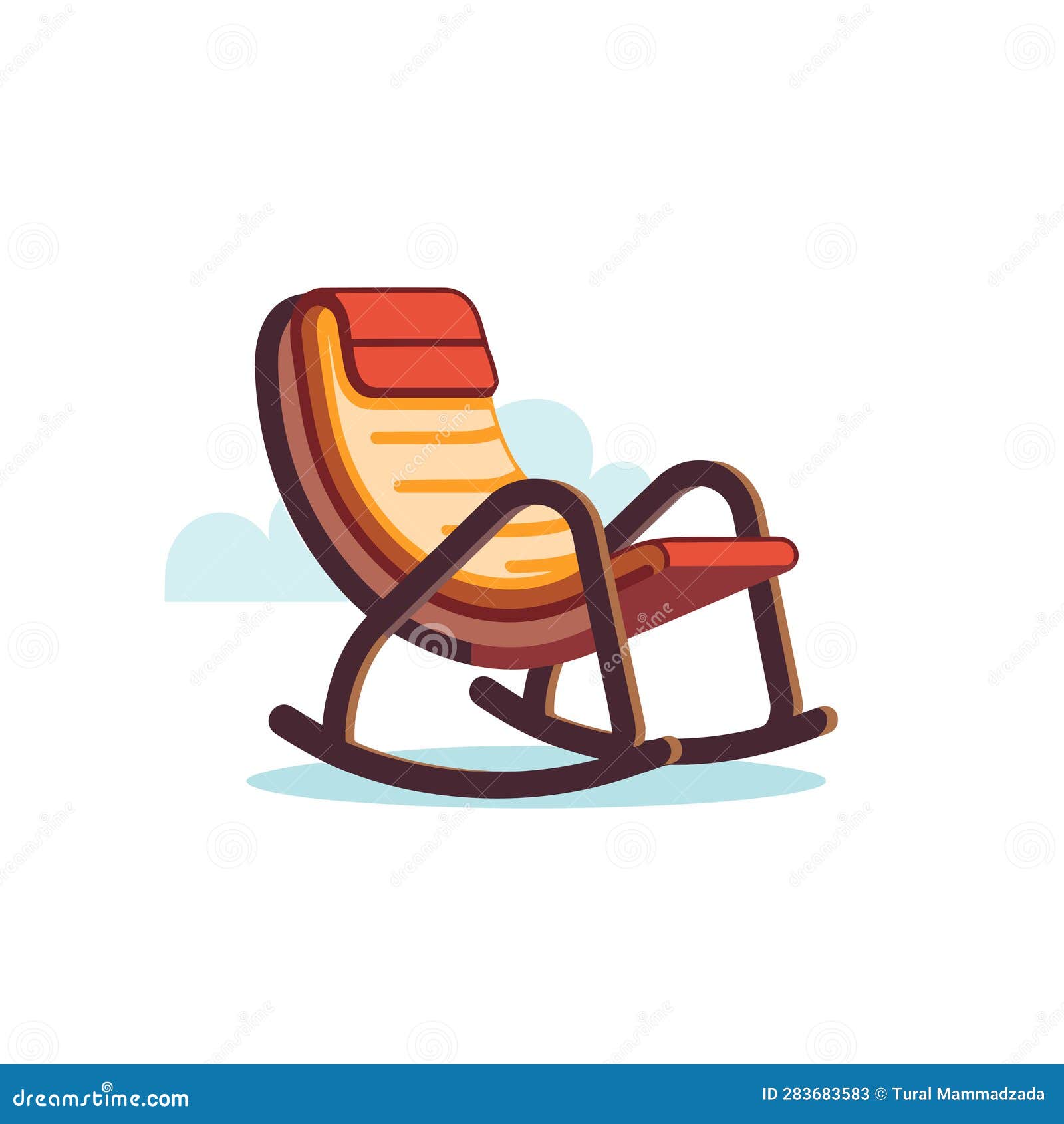 Vector of a Wooden Rocking Chair with a Red Seat Stock Vector ...