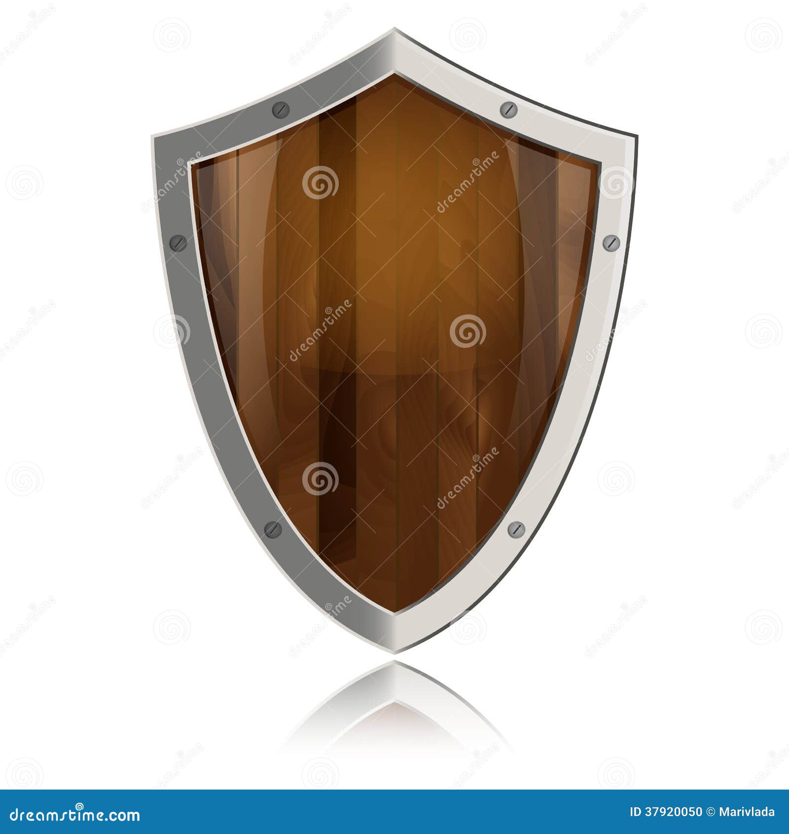 Vector Wooden Shield with Metallic Border Stock Vector - Illustration ...