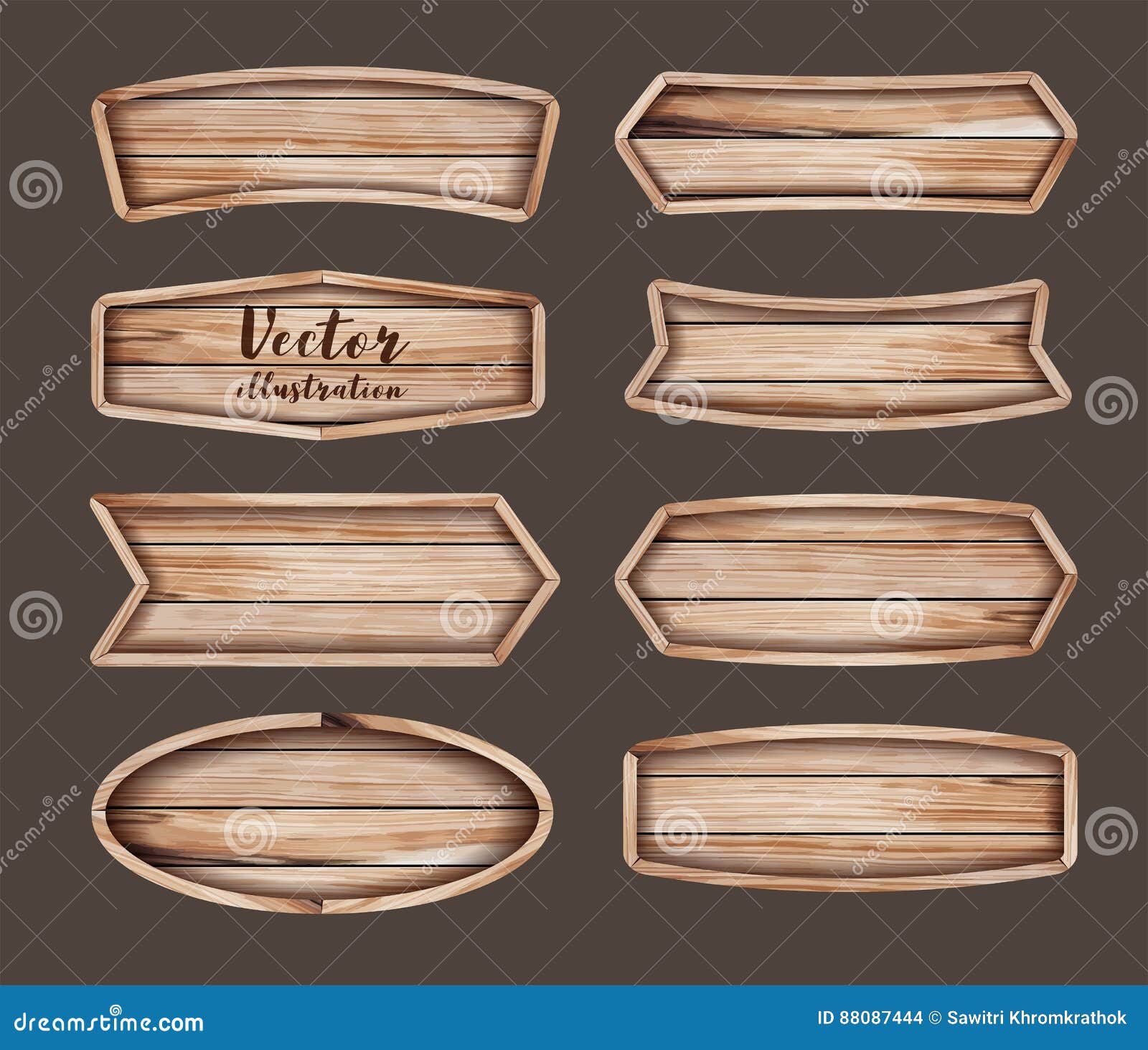 Vector wooden signboard stock vector. Illustration of empty - 88087444