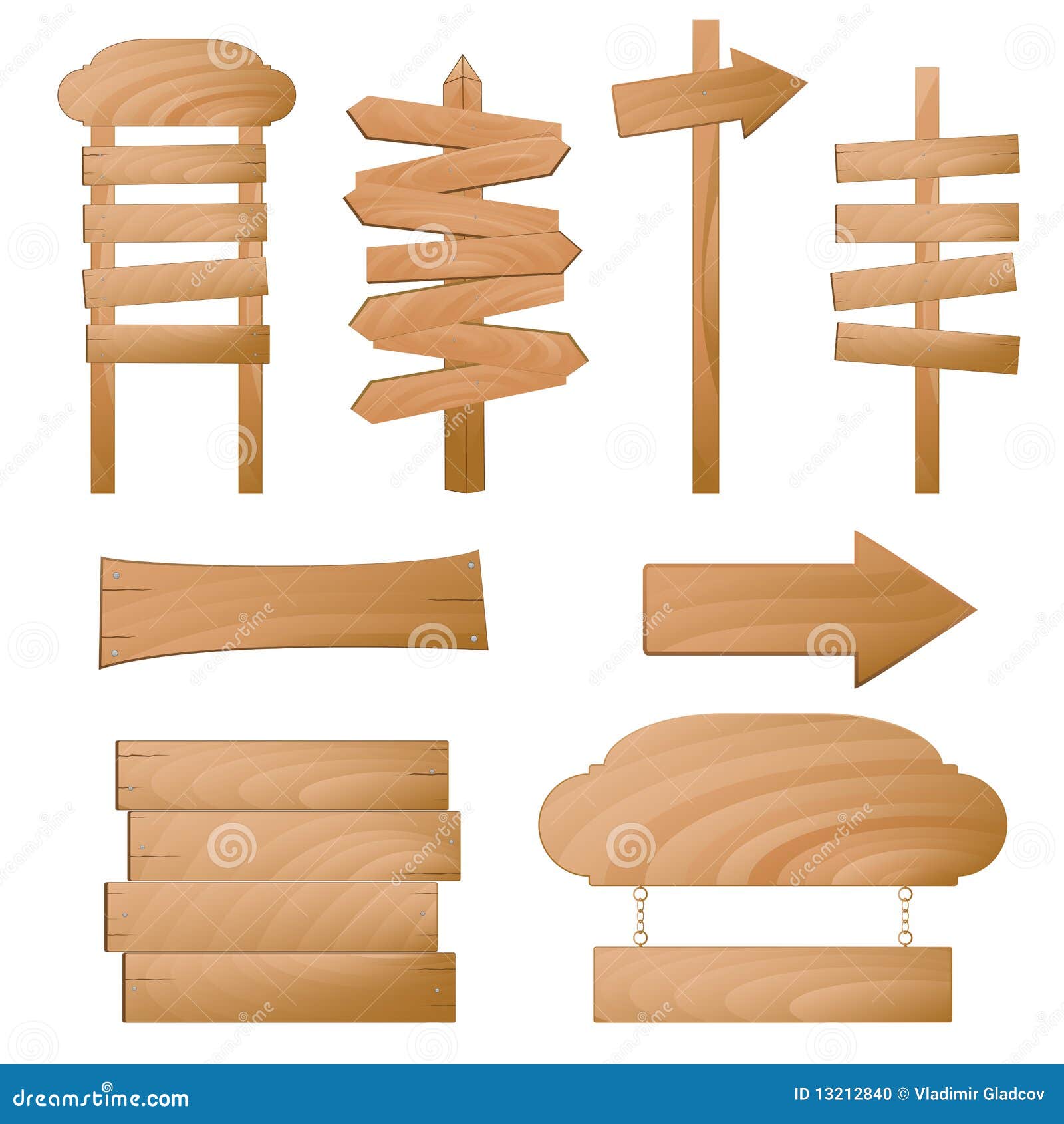 Vector wooden signs stock vector. Illustration of background - 13212840