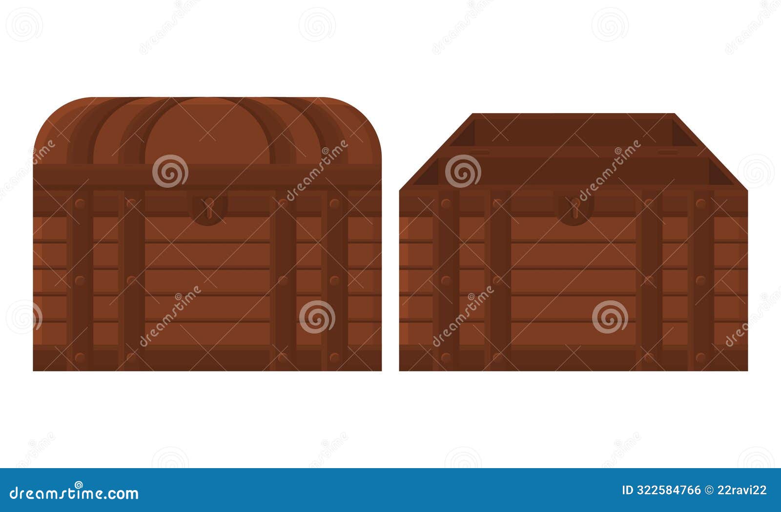 Vector Wooden Treasure Box stock vector. Illustration of clip - 322584766