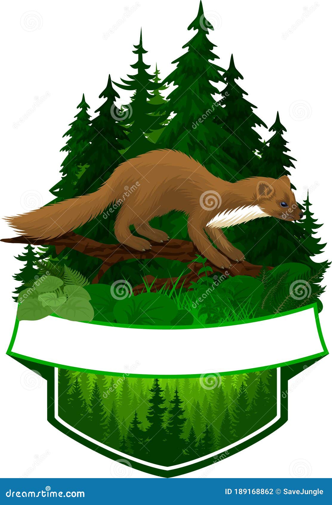 Pine Marten Silhouette Vector Illustration | CartoonDealer.com #214080850