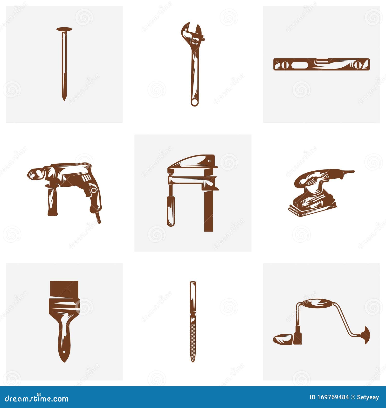 Vector Woodworker Tools Icon Set, Design Symbol, Illustration Stock ...