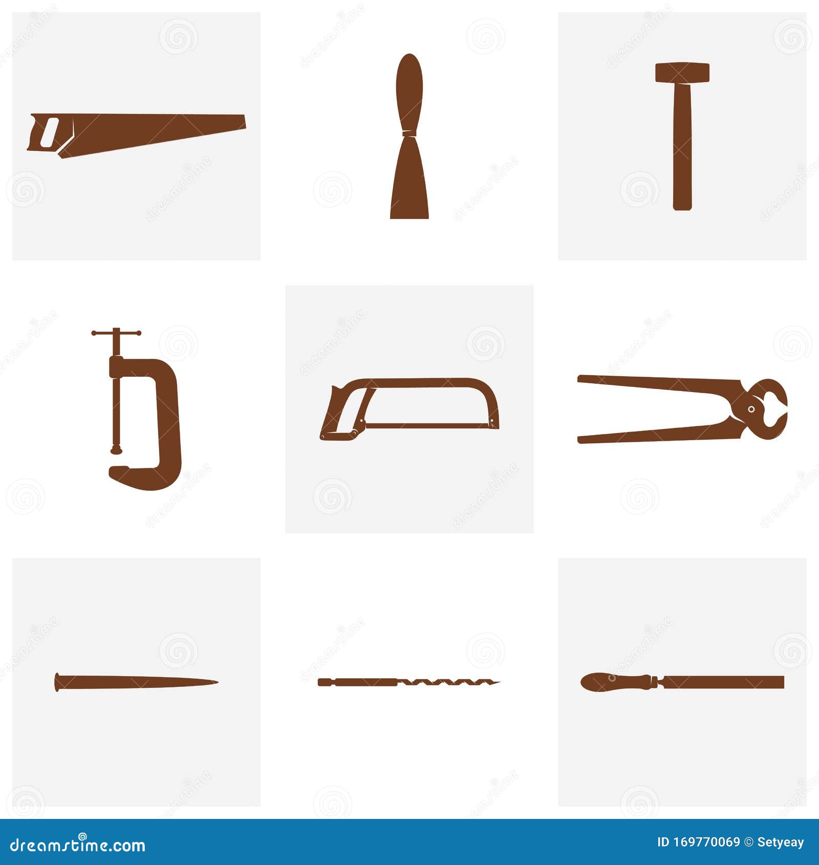 Vector Woodworker Tools Icon Set, Design Symbol, Illustration Stock ...