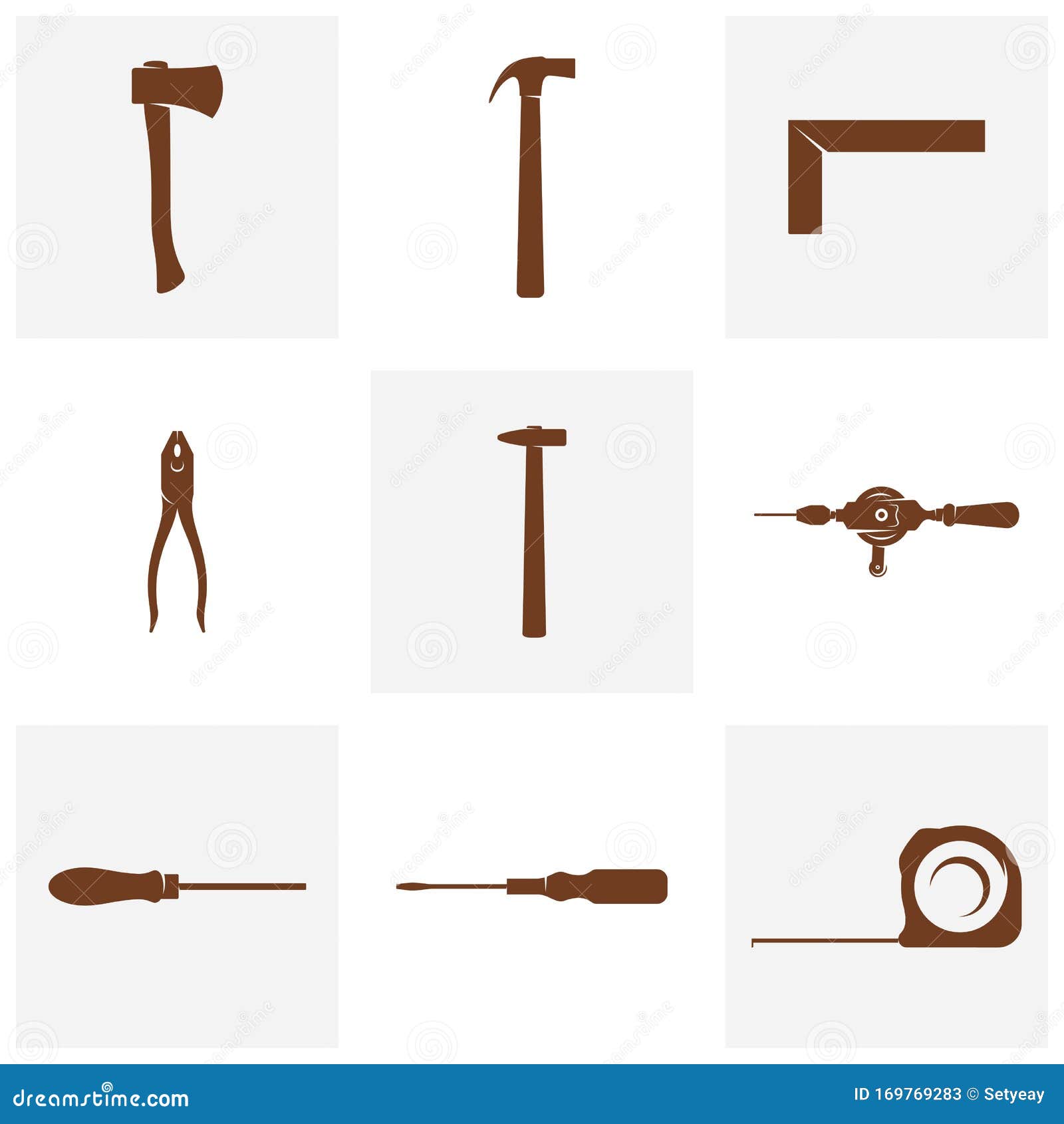 Vector Woodworker Tools Icon Set, Design Symbol, Illustration Stock ...