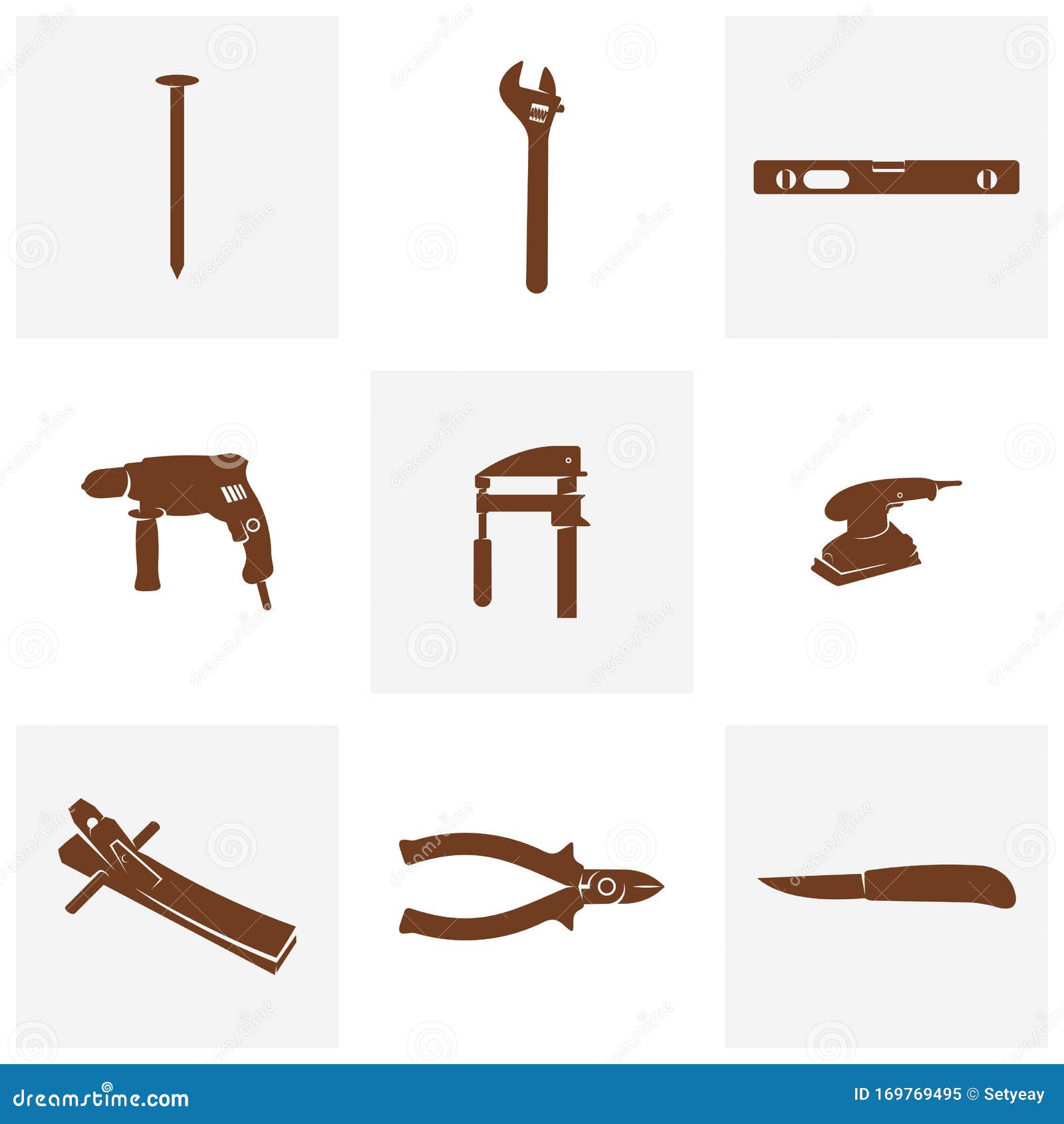 Vector Woodworker Tools Icon Set, Design Symbol, Illustration Stock ...