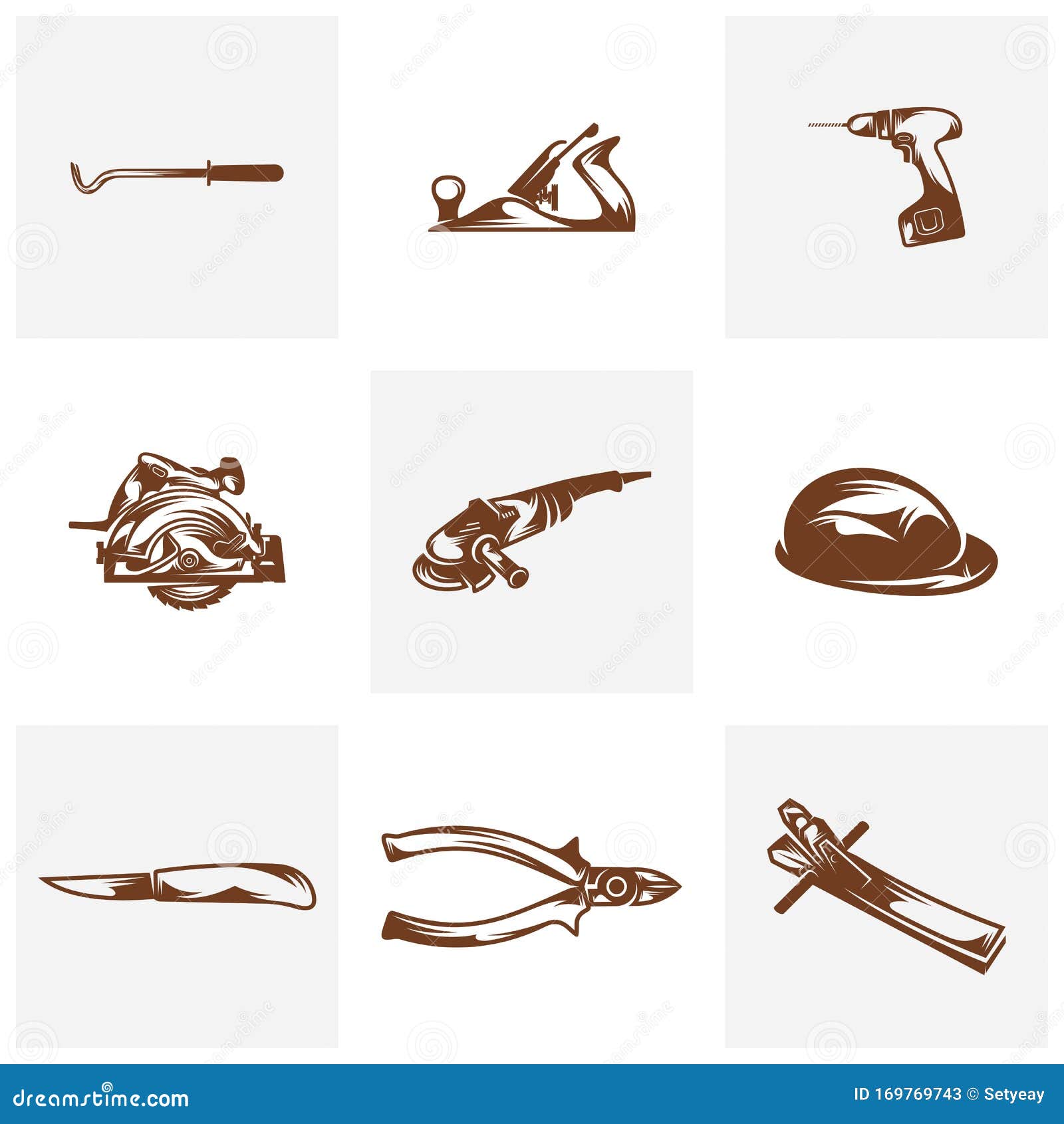 Vector Woodworker Tools Icon Set, Design Symbol, Illustration Stock ...