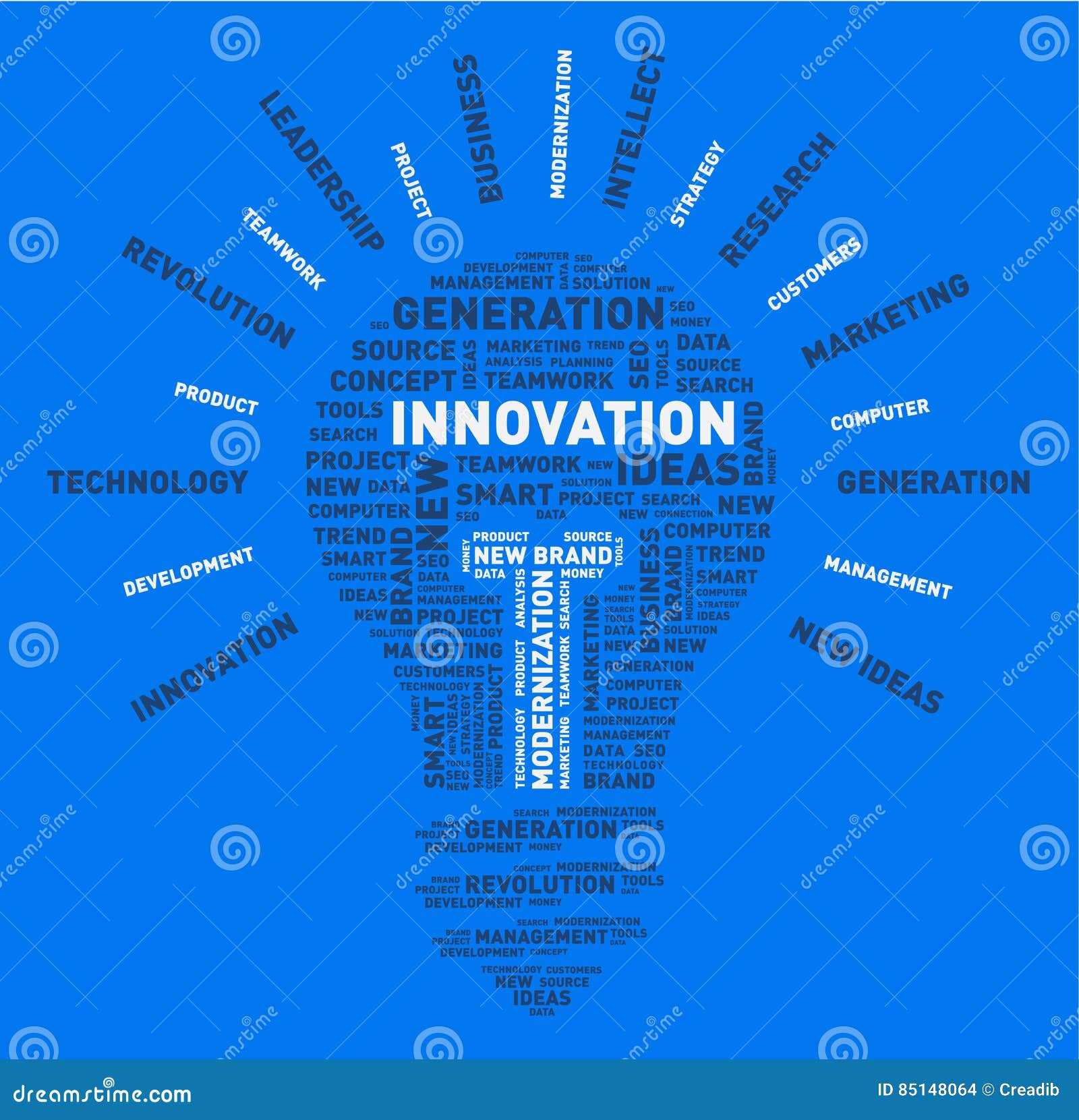 Vector Word Cloud of Innovation Light Bulb Stock Vector - Illustration ...