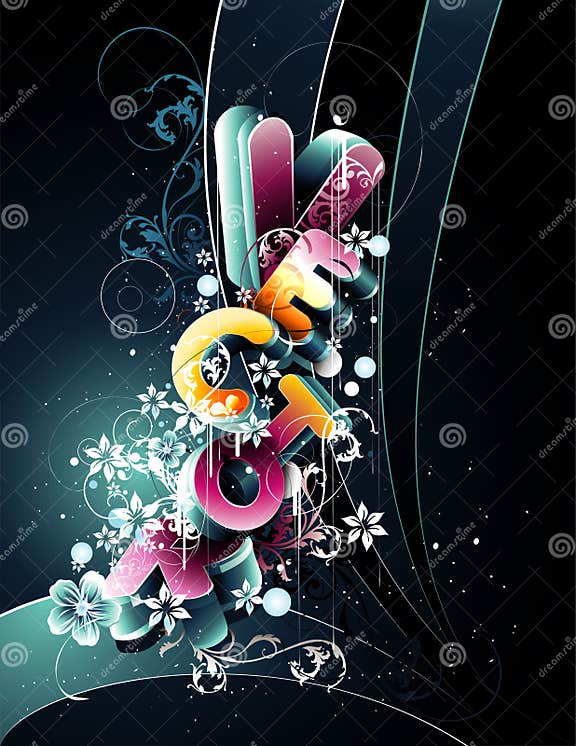 Vector word composition stock vector. Illustration of floral - 9247215