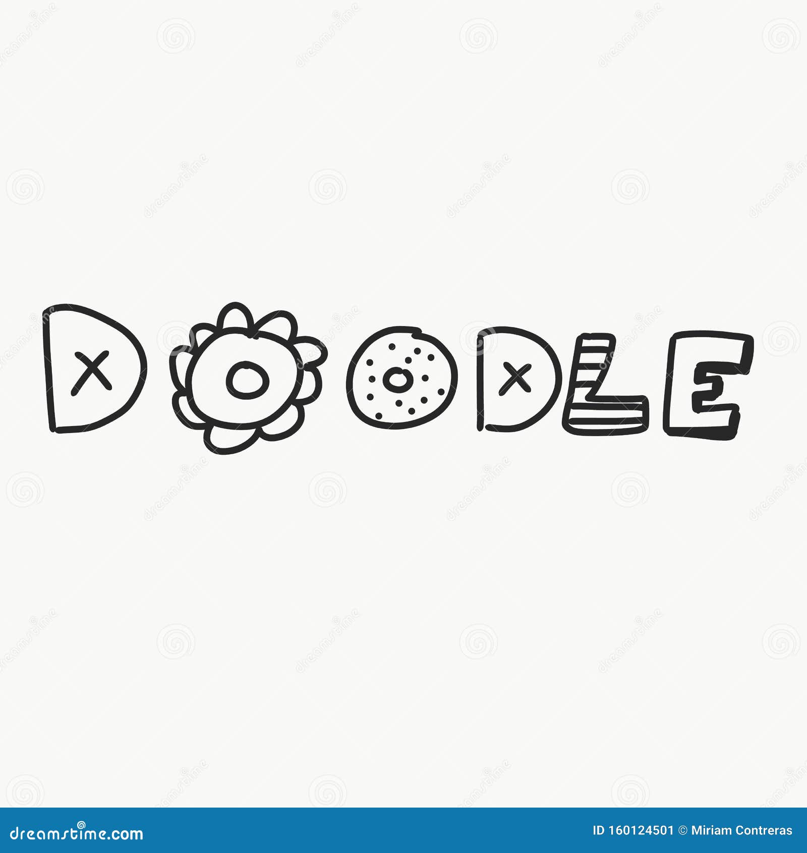 Vector of the Word Doodle Handmade. Stock Vector - Illustration of ...