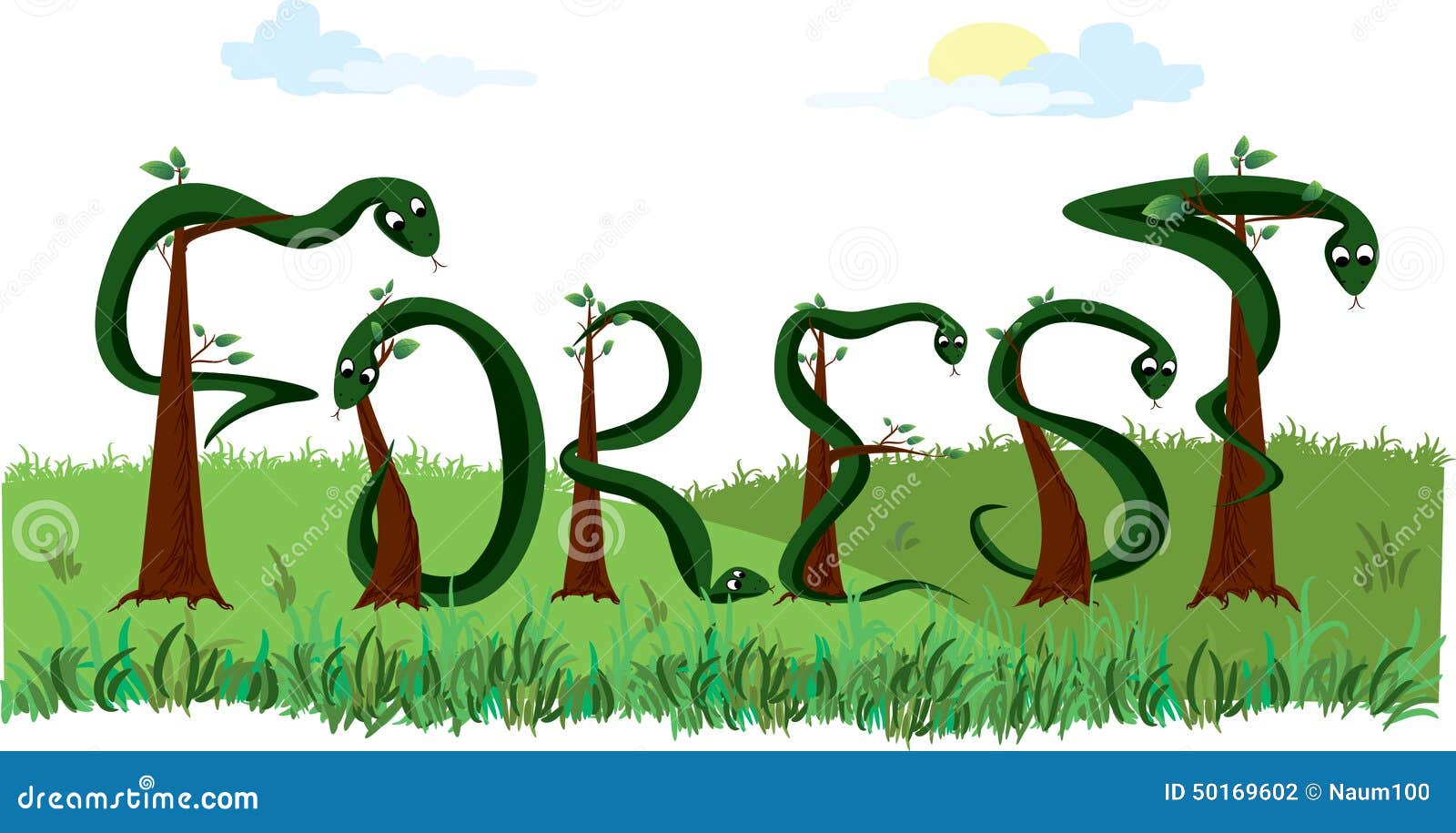 Vector word forest stock illustration. Illustration of head - 50169602