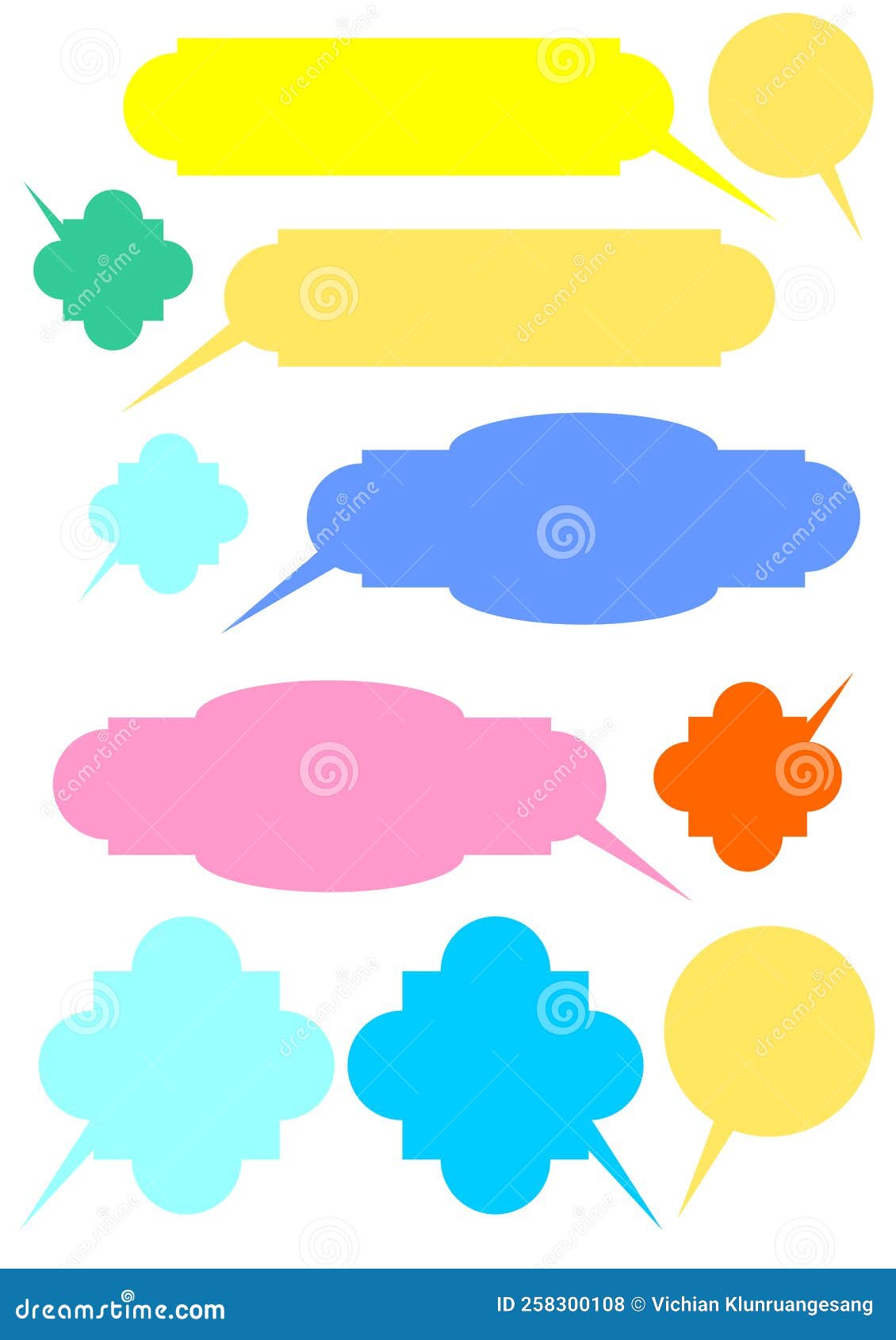 Vector Work Empty Speech Bubbles Speech Bubble Box Used in Graphics ...